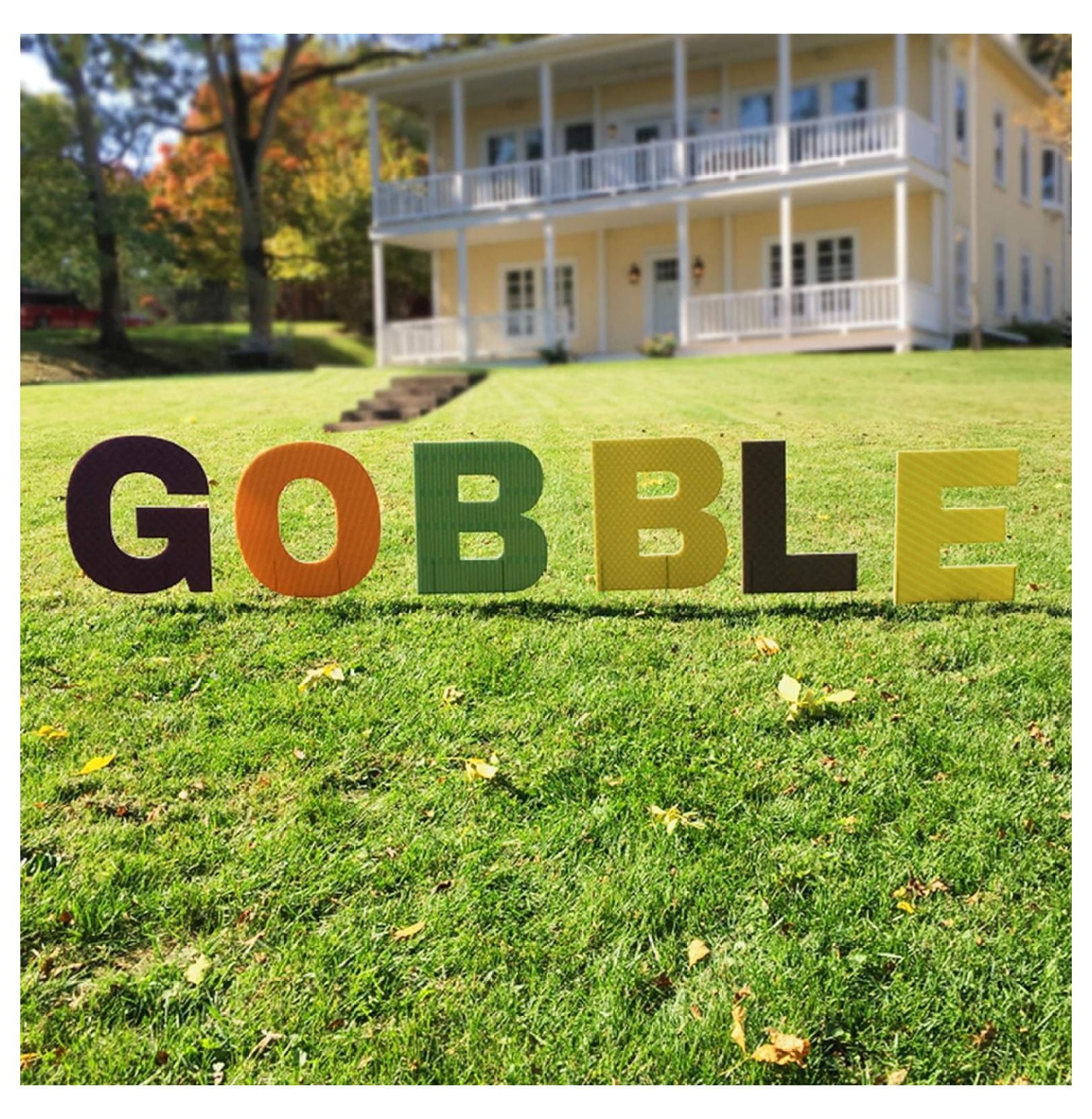 Drevy Yard Sign Outdoor Lawn Decorations: GOBBLE Thanksgiving Yard ...