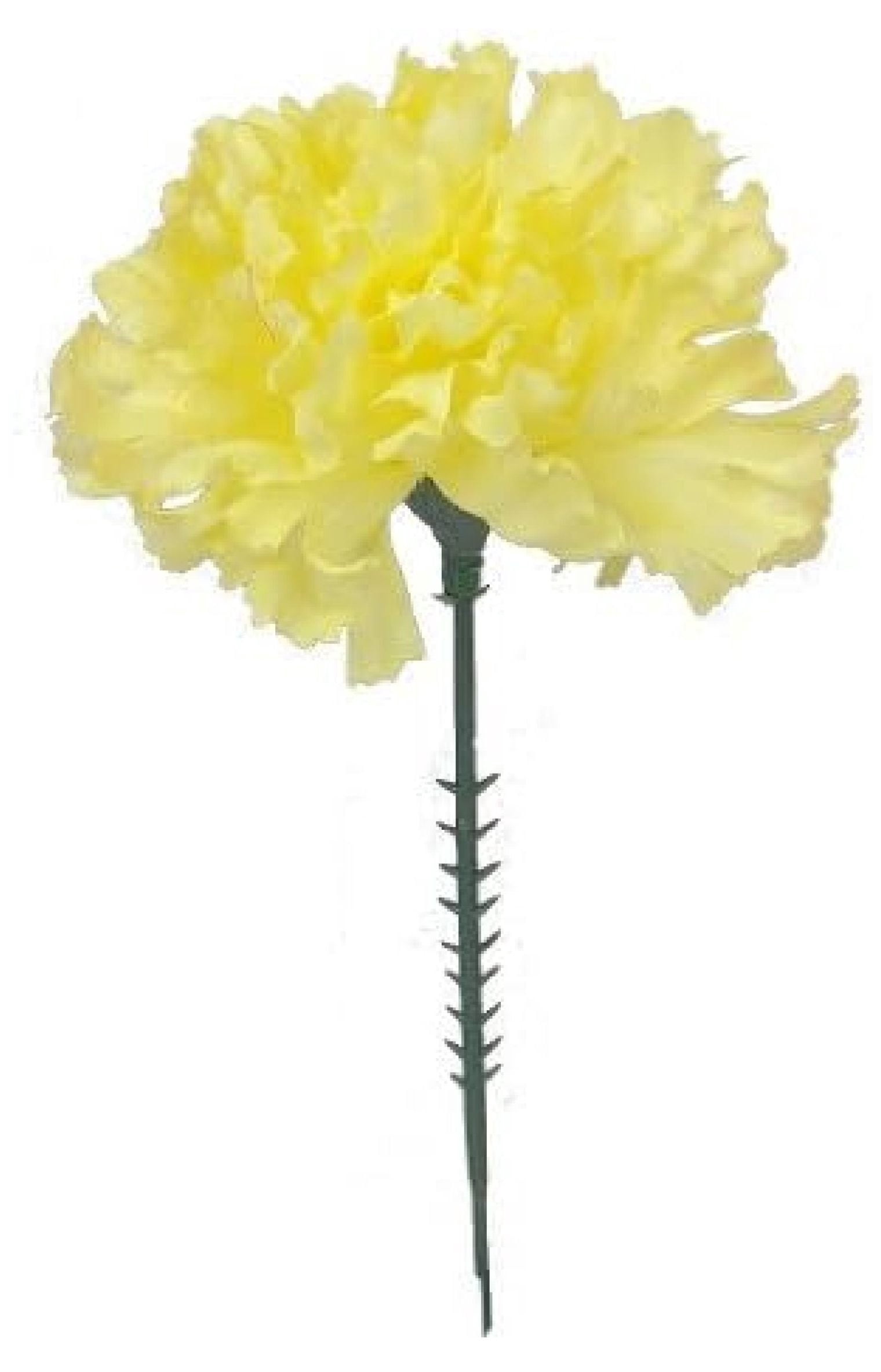 Drevy Yellow Silk Carnation Picks, Artificial Flowers for Weddings ...