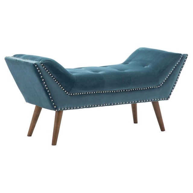 Drevy Zh4you Tufted Fabric Bed Bench Upholstered Rustic Ottoman