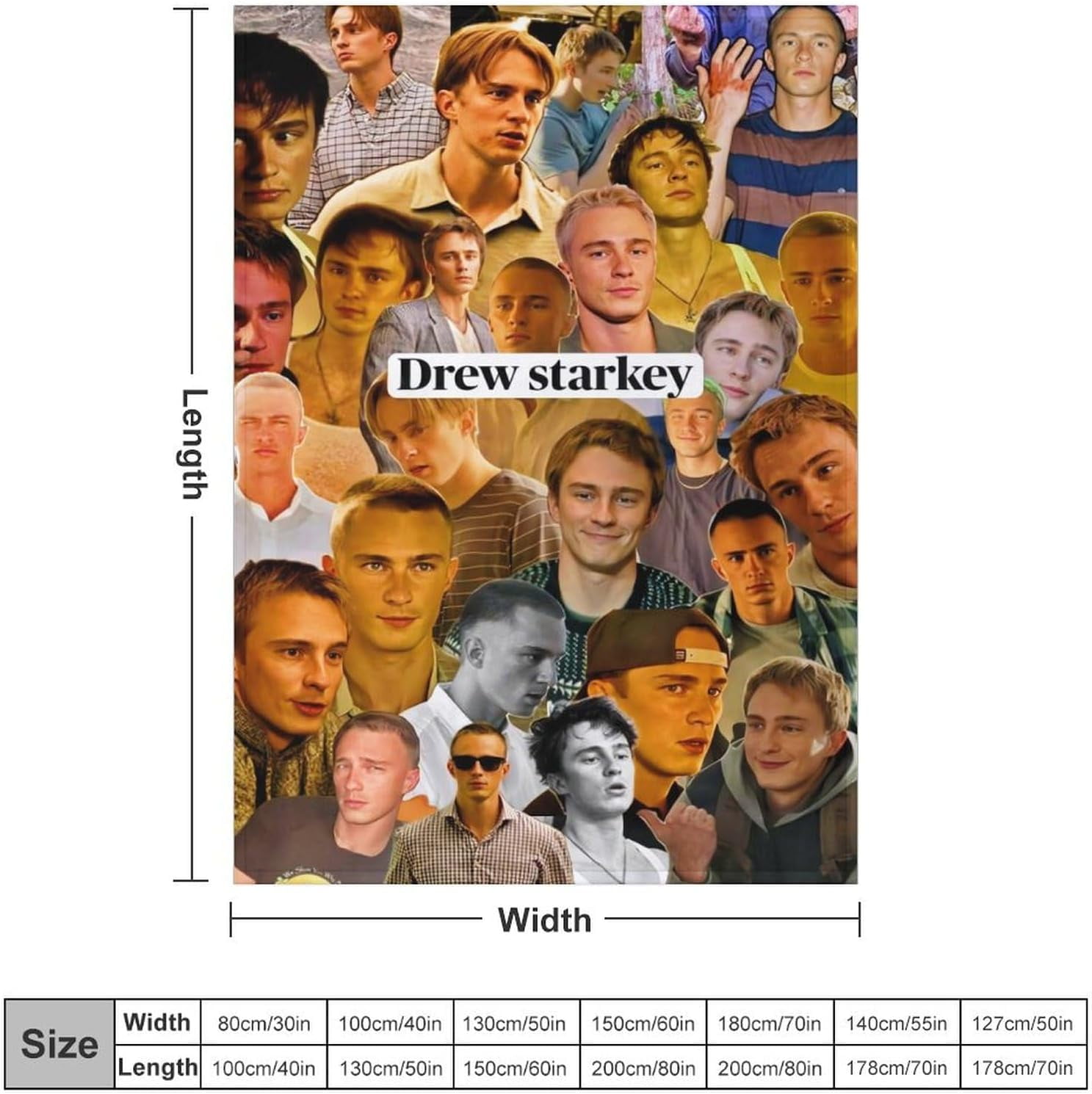 Drew Actor Starkey Blanket Super Soft Warm Flannel Blanket for Bedroom ...