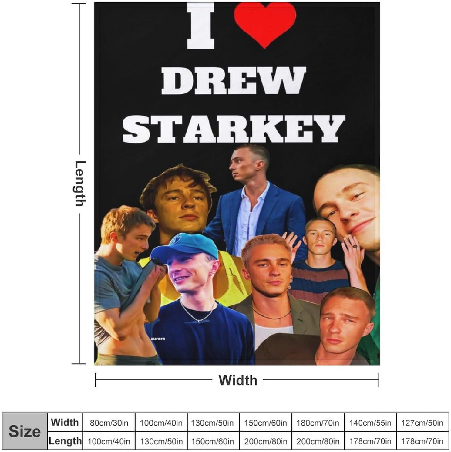 Drew Actor Starkey Blanket Super Soft Warm Flannel Blanket for Bedroom ...