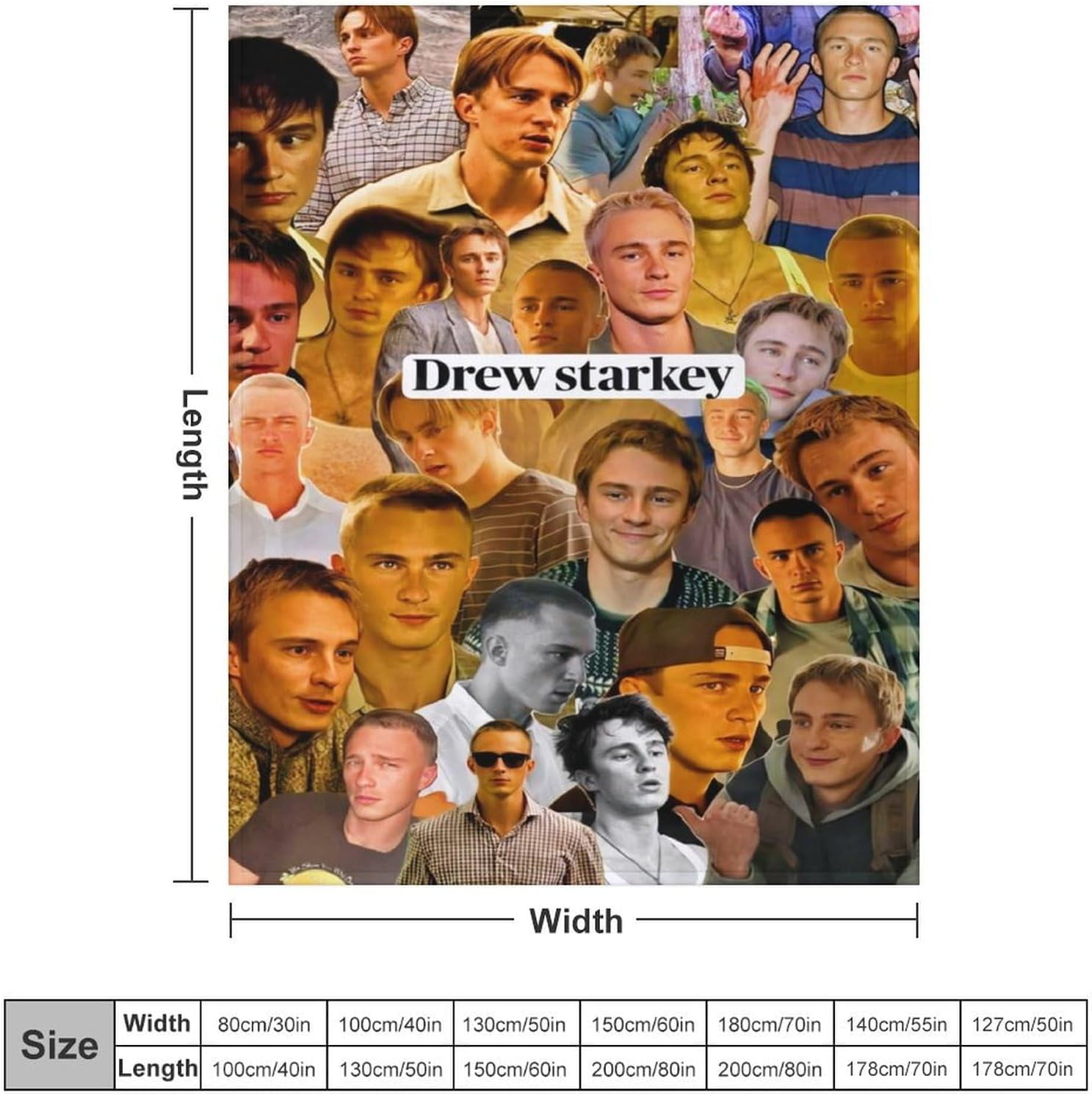 Drew Actor Starkey Blanket Super Soft Warm Flannel Blanket for Bedroom ...