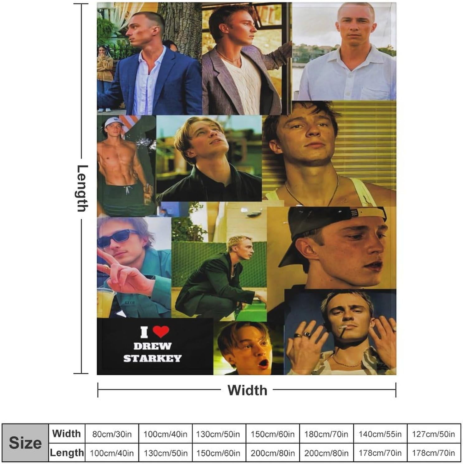 Drew Actor Starkey Blanket Super Soft Warm Flannel Blanket for Bedroom ...