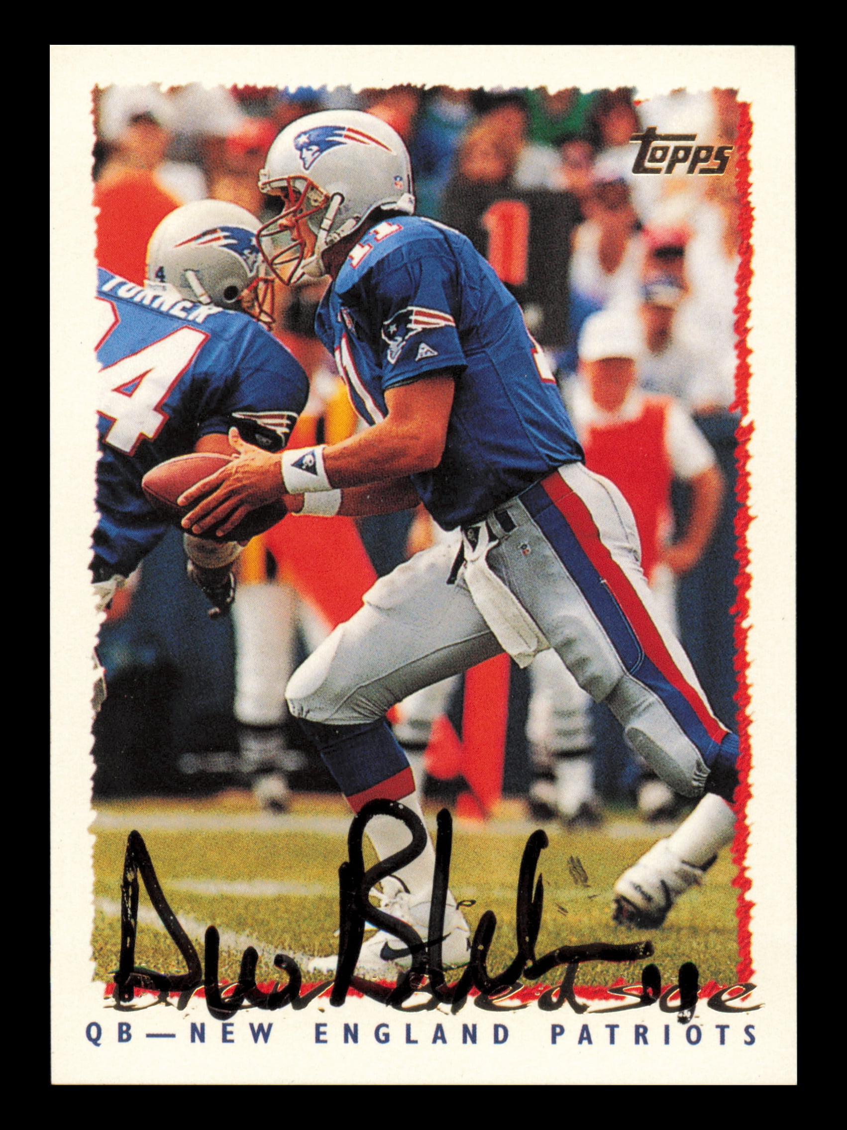 Drew Bledsoe Autographed 1995 Topps Card #280 New England Patriots SKU ...