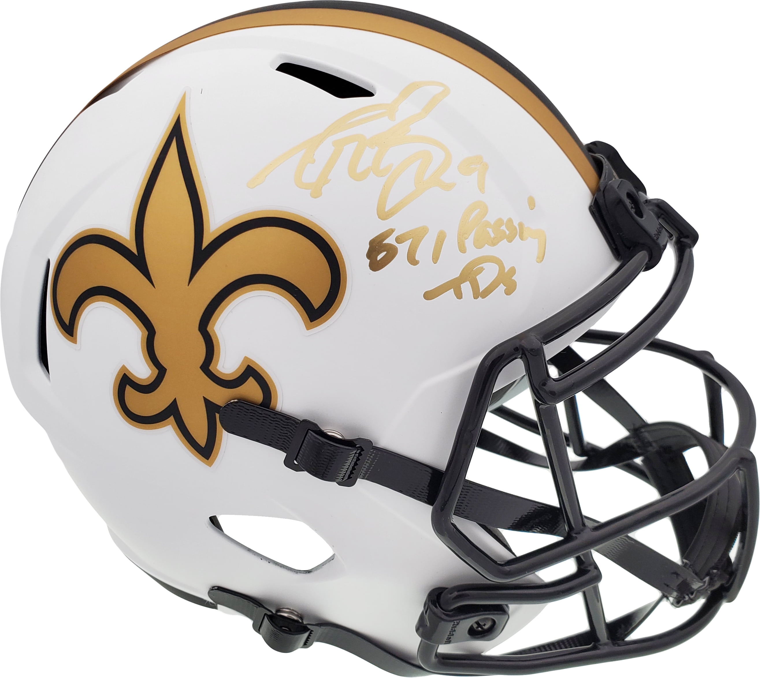 Drew Brees Autographed New Orleans Saints Lunar Eclipse White Full Size ... Drew Brees Autographed New Orleans Saints Lunar Eclipse White Full Size ...