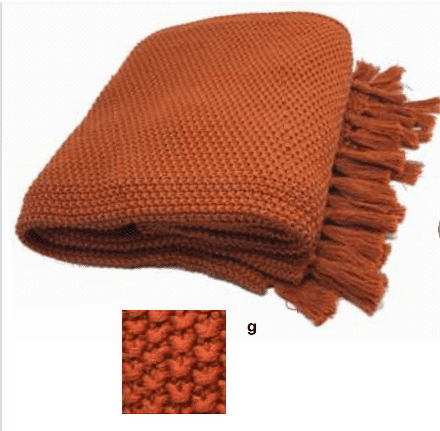 Drew DeRose Design knitted terracotta throw with tassels - Walmart.com