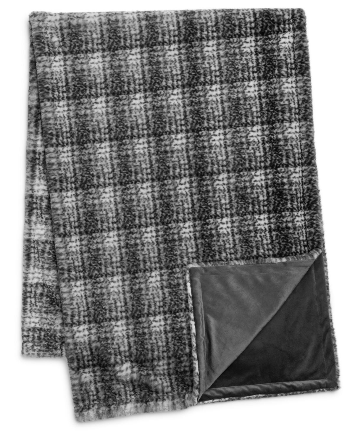 Drew & Jonathan Home Plaid Faux Fur Throw, 50 x 70 Inches - Walmart.com