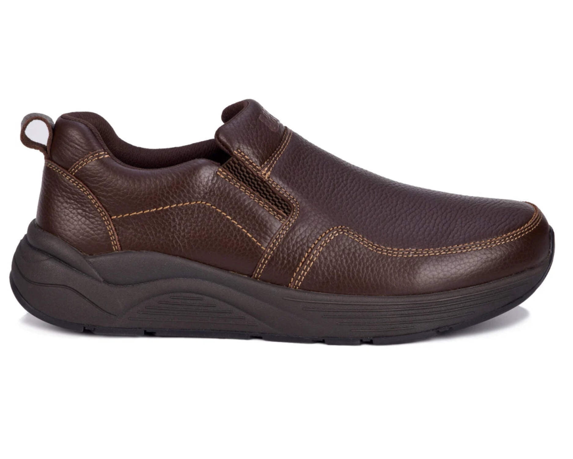 Drew Match Men's Slip-on Casual Shoe In Brown Pebbled Leather - Walmart.com