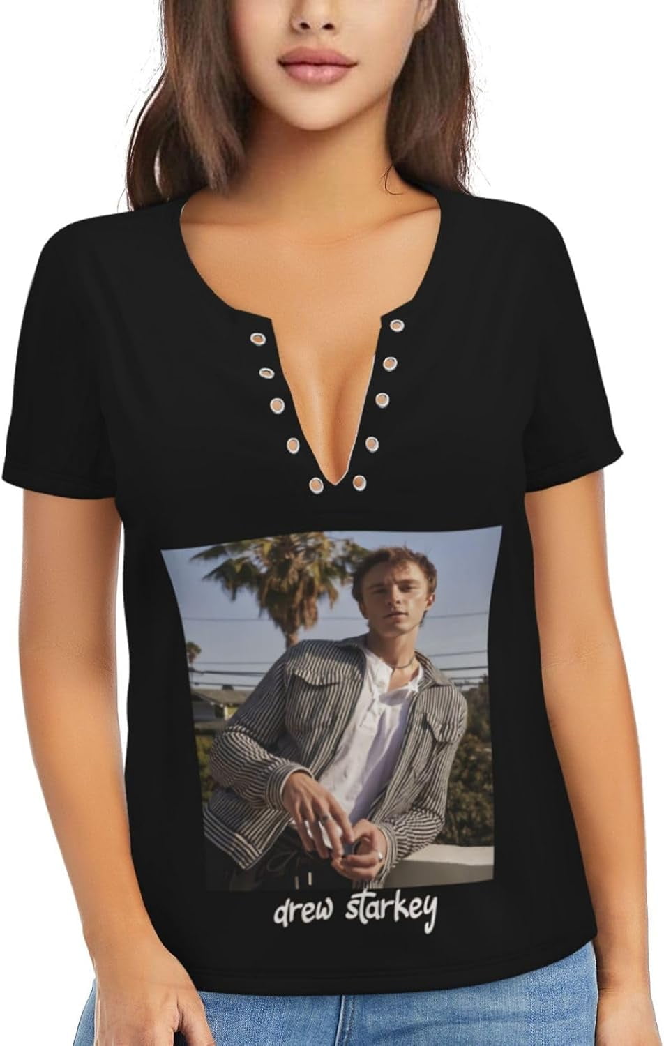 Drew Star Starkey Collage Female T Shirt Casual Cotton Short Sleeve Tee ...