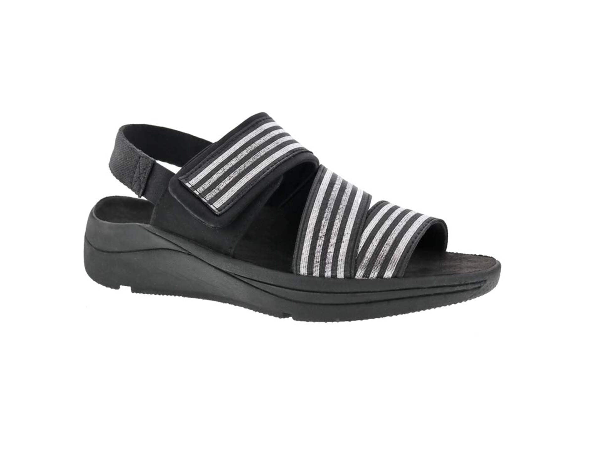 Drew Sutton Women Sandal In Black/silver Combo - Walmart.com