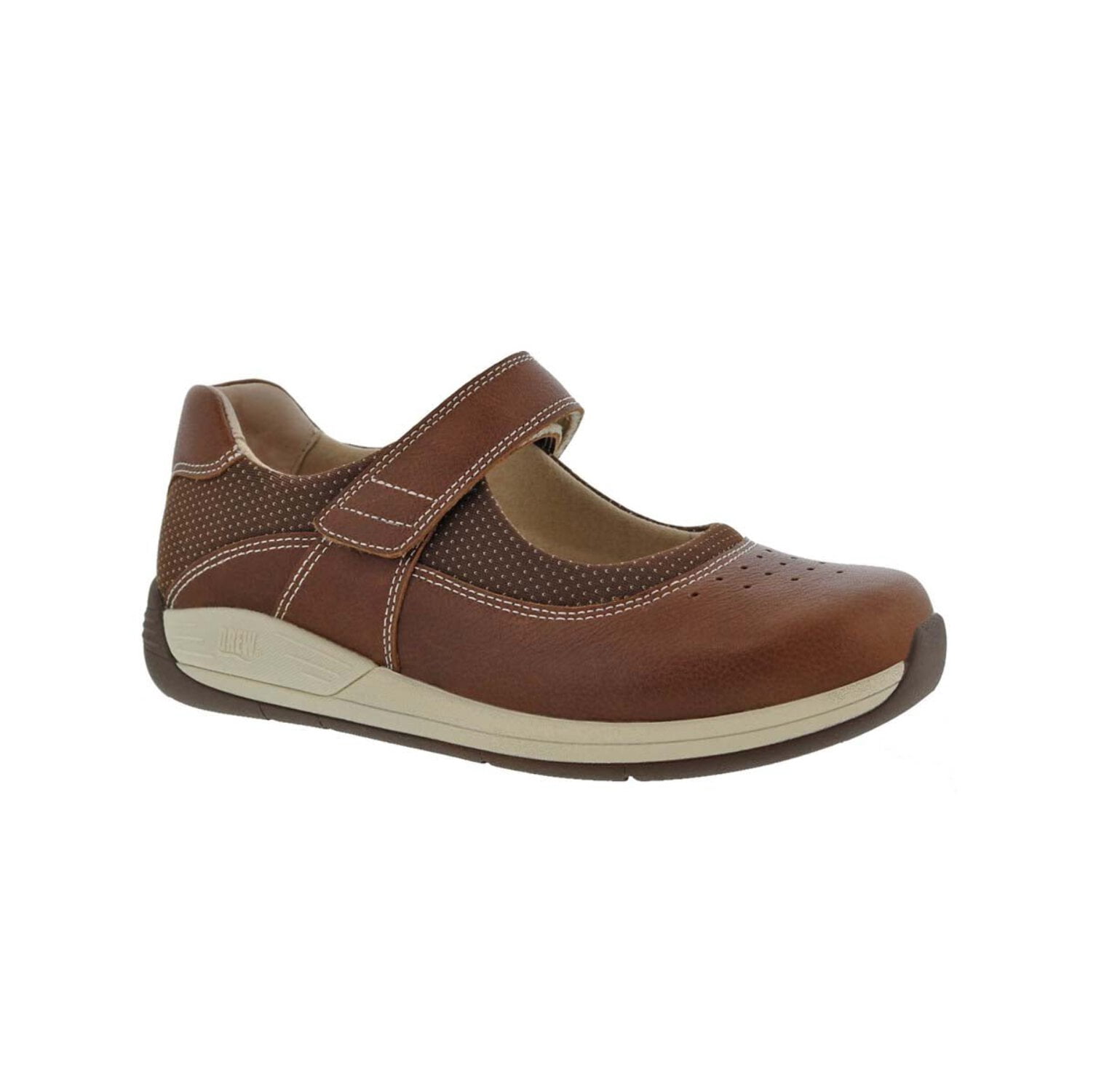 Drew Trust Women Comfort Mary Jane Shoes In Camel Leather - Walmart.com