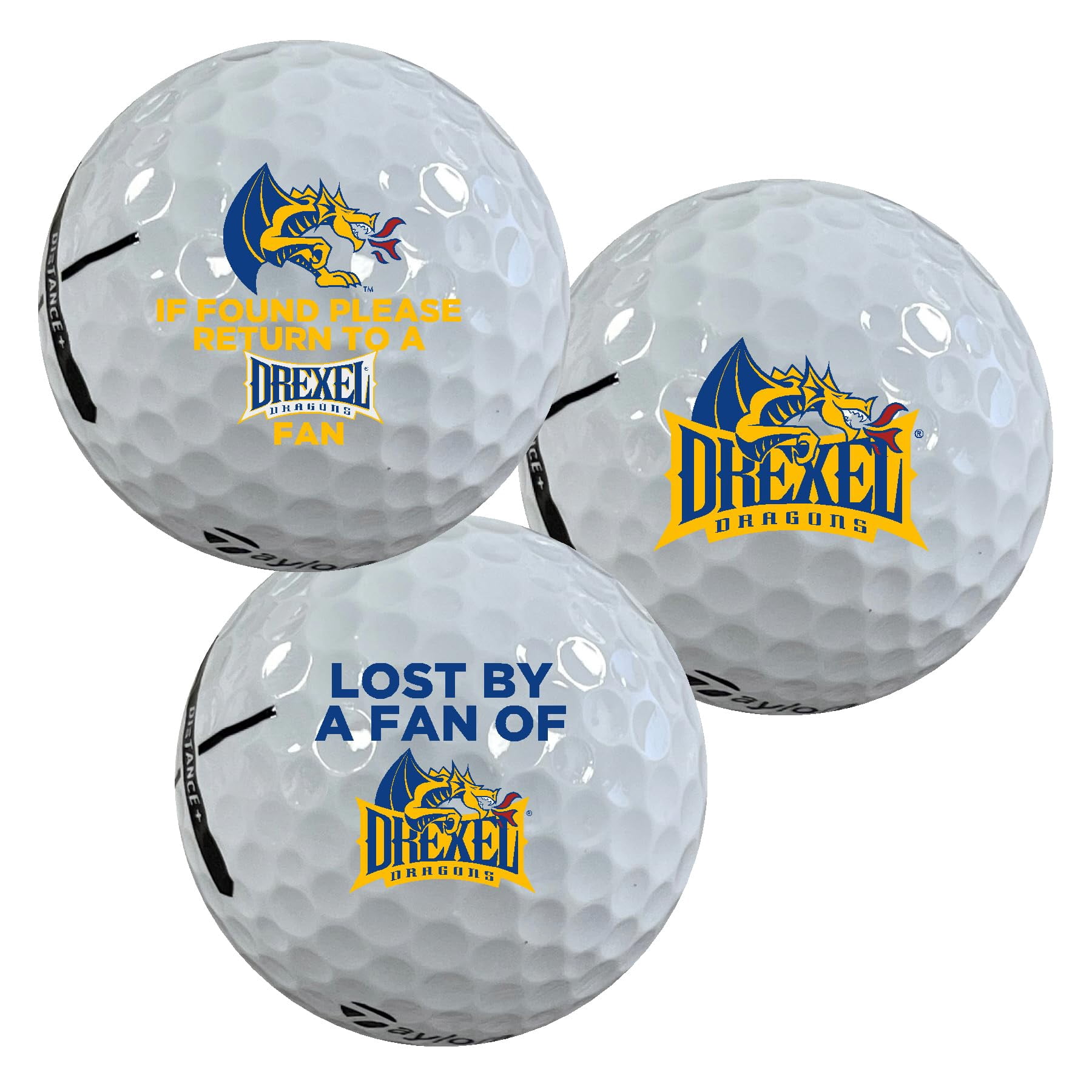 Drexel University Dragons Edition Funny Taylormade Distance+ Golf Balls ...