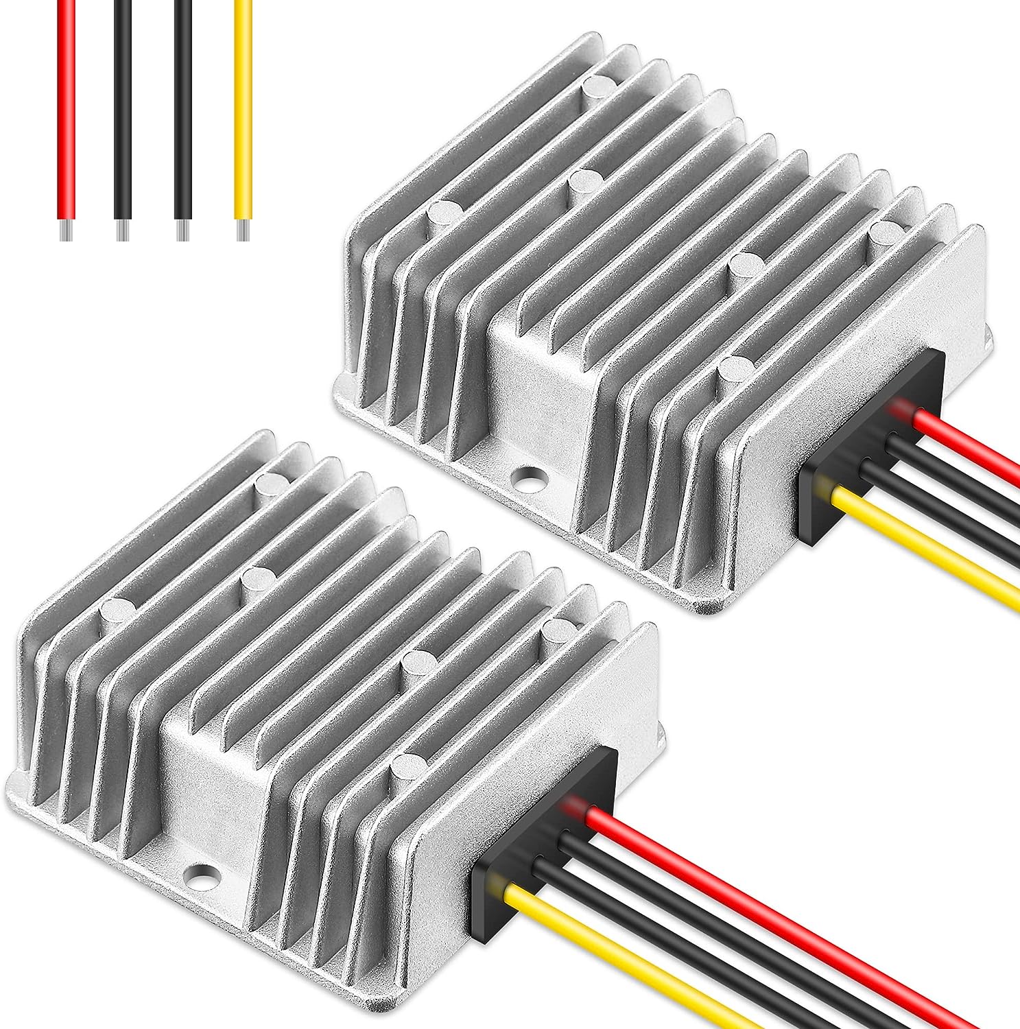 Dreyoo 2 Pack DC-DC Golf Cart Voltage Reducer, 36V 48V Convert to 12V 10A 120W Converter ...