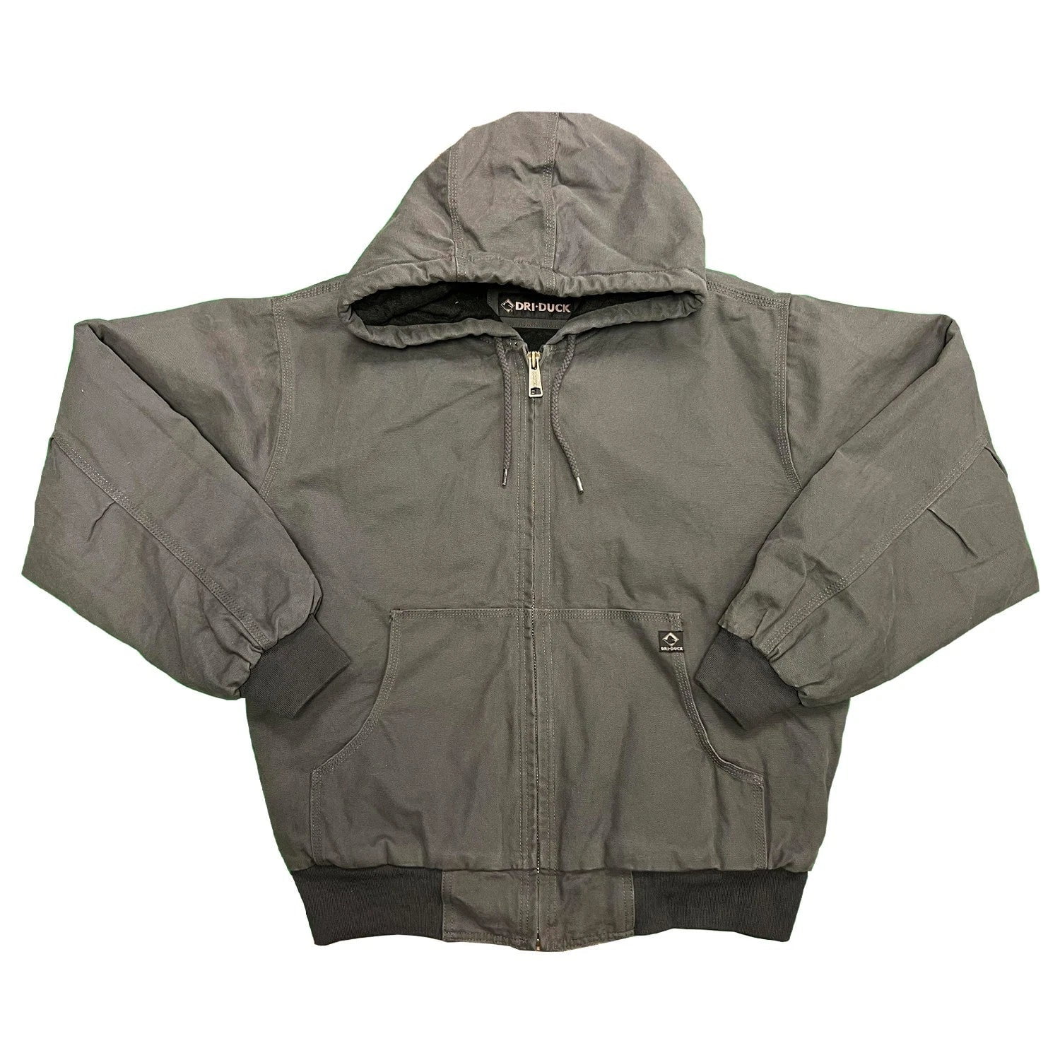 Dri Duck Men's Jacket Charcoal Cheyenne Canvas Heavy-Duty Hood Work ...
