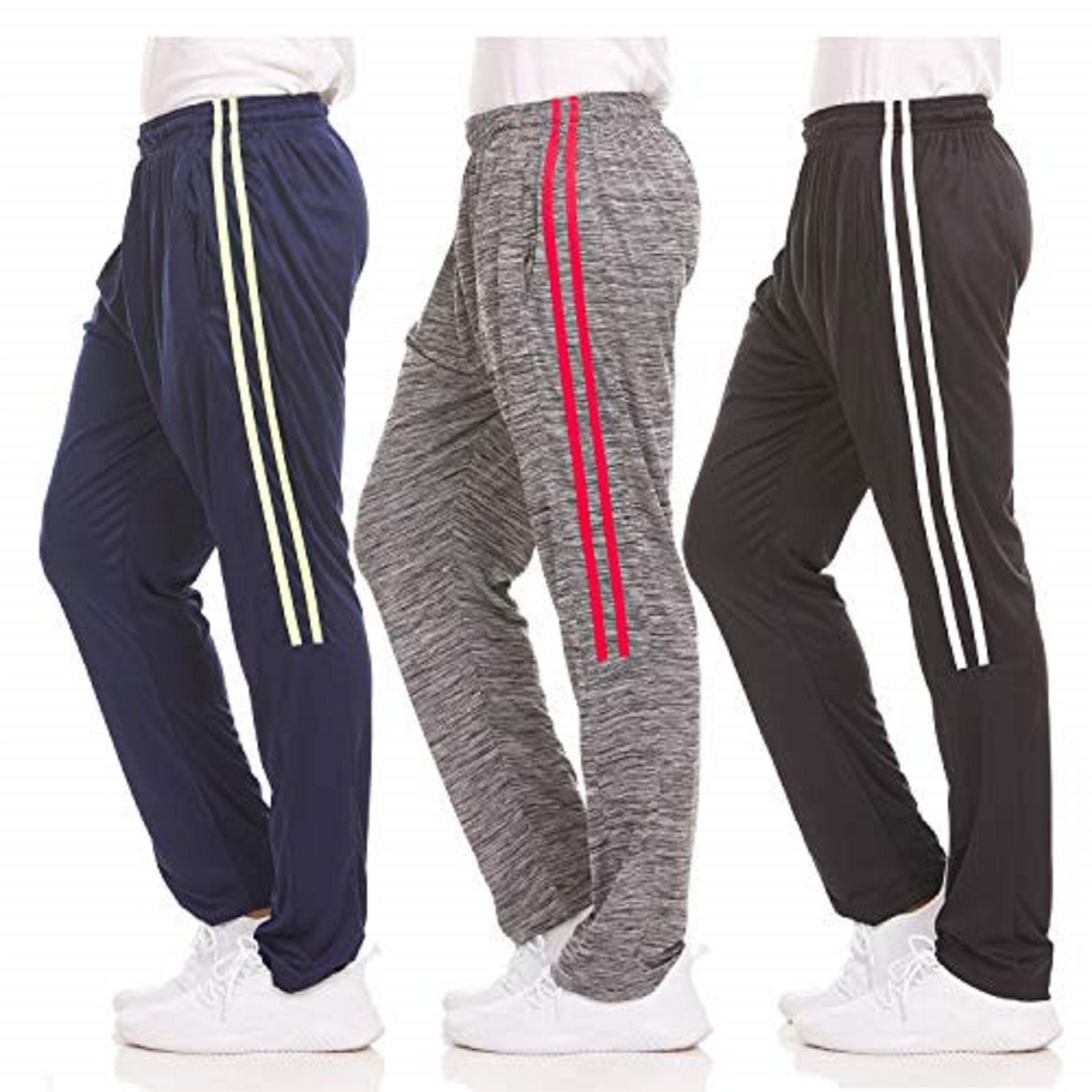 3-Pack Dri-Fit Active Athletic Pants - Moisture-Wicking, High ...