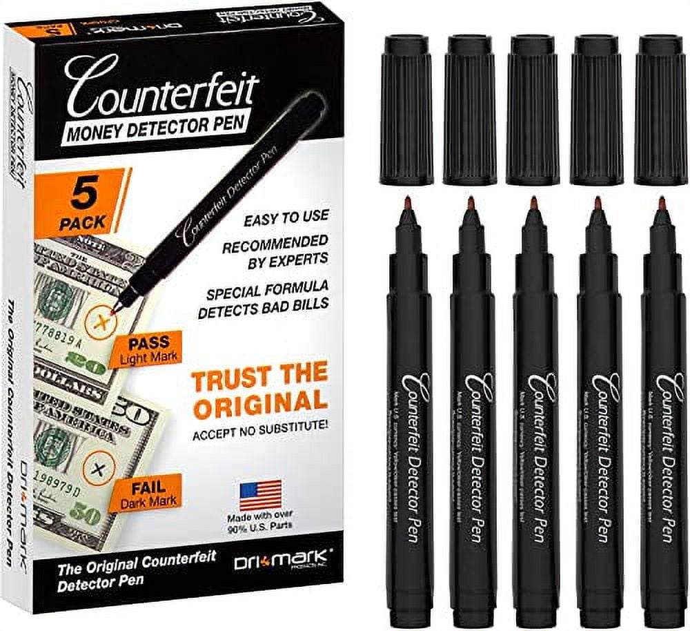 Dri Mark CFD5PK Counterfeit Bill Detector Marker Pen, Made in The USA ...