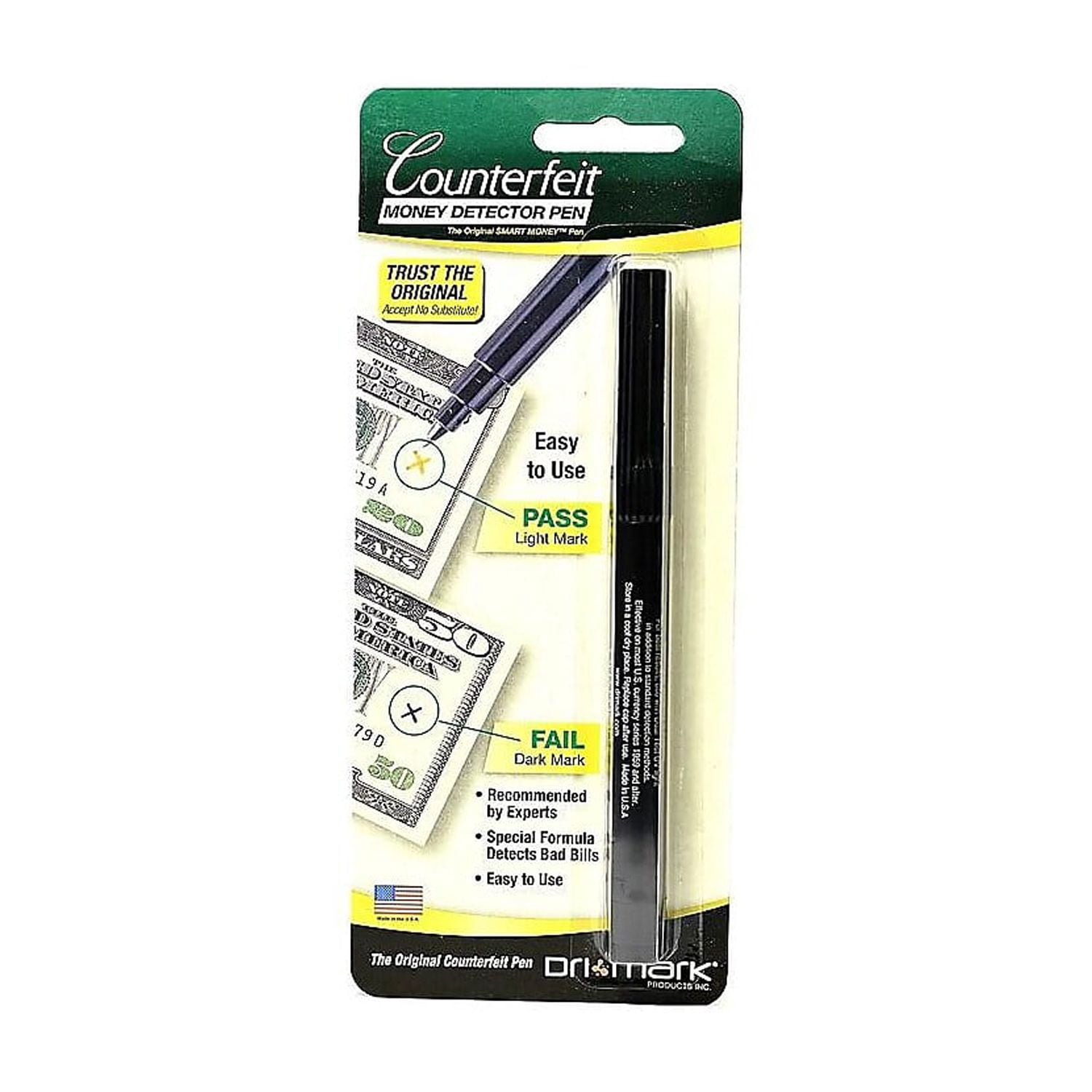 Dri Mark Counterfeit Pen Black 6/Pack 78069-PK6 - Walmart Business Supplies