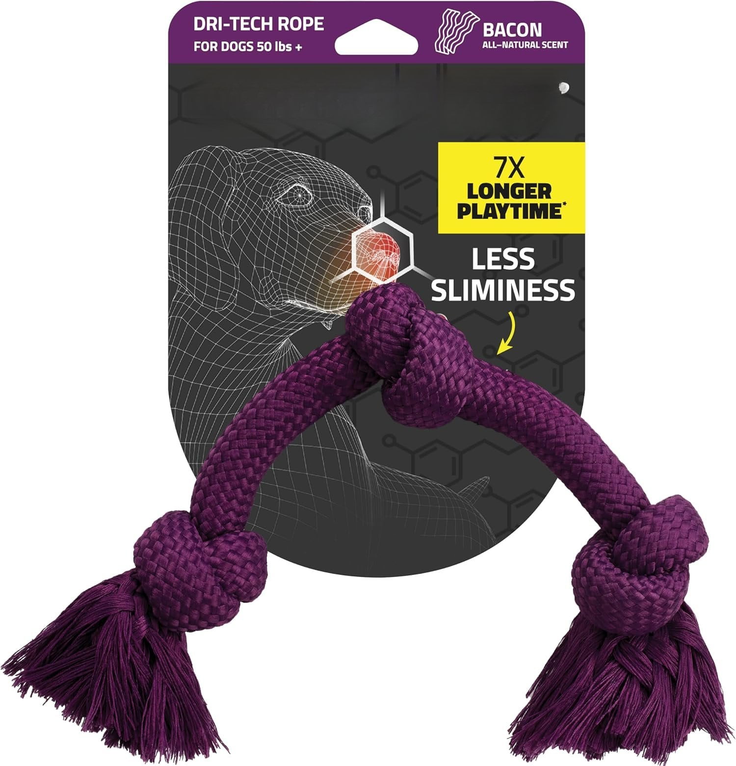 | Dri-Tech Rope Tug of War Rope for Aggressive Chewers | Bacon Scented ...
