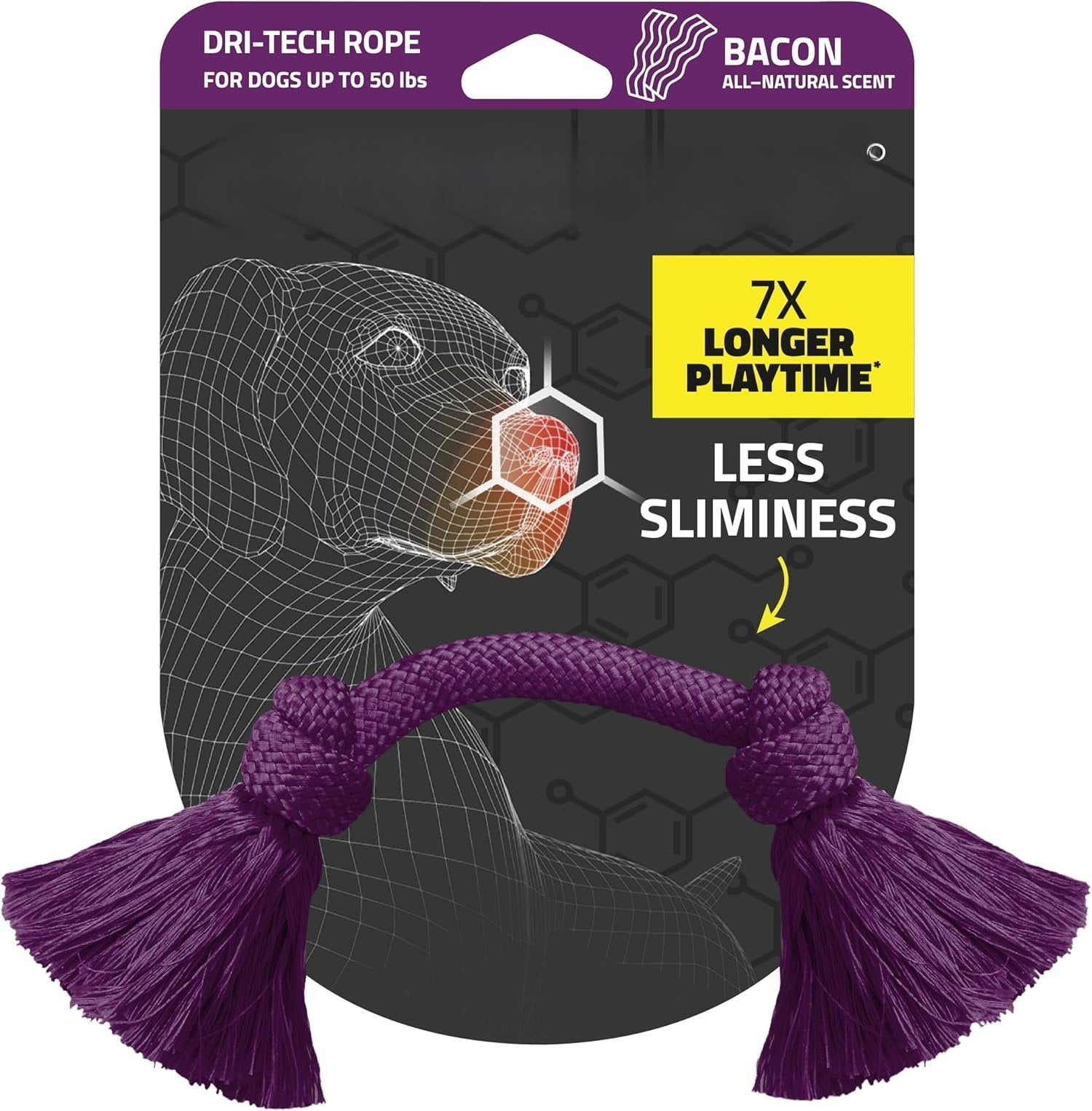 | Dri-Tech Rope Tug of War Rope for Aggressive Chewers | Medium Bacon ...