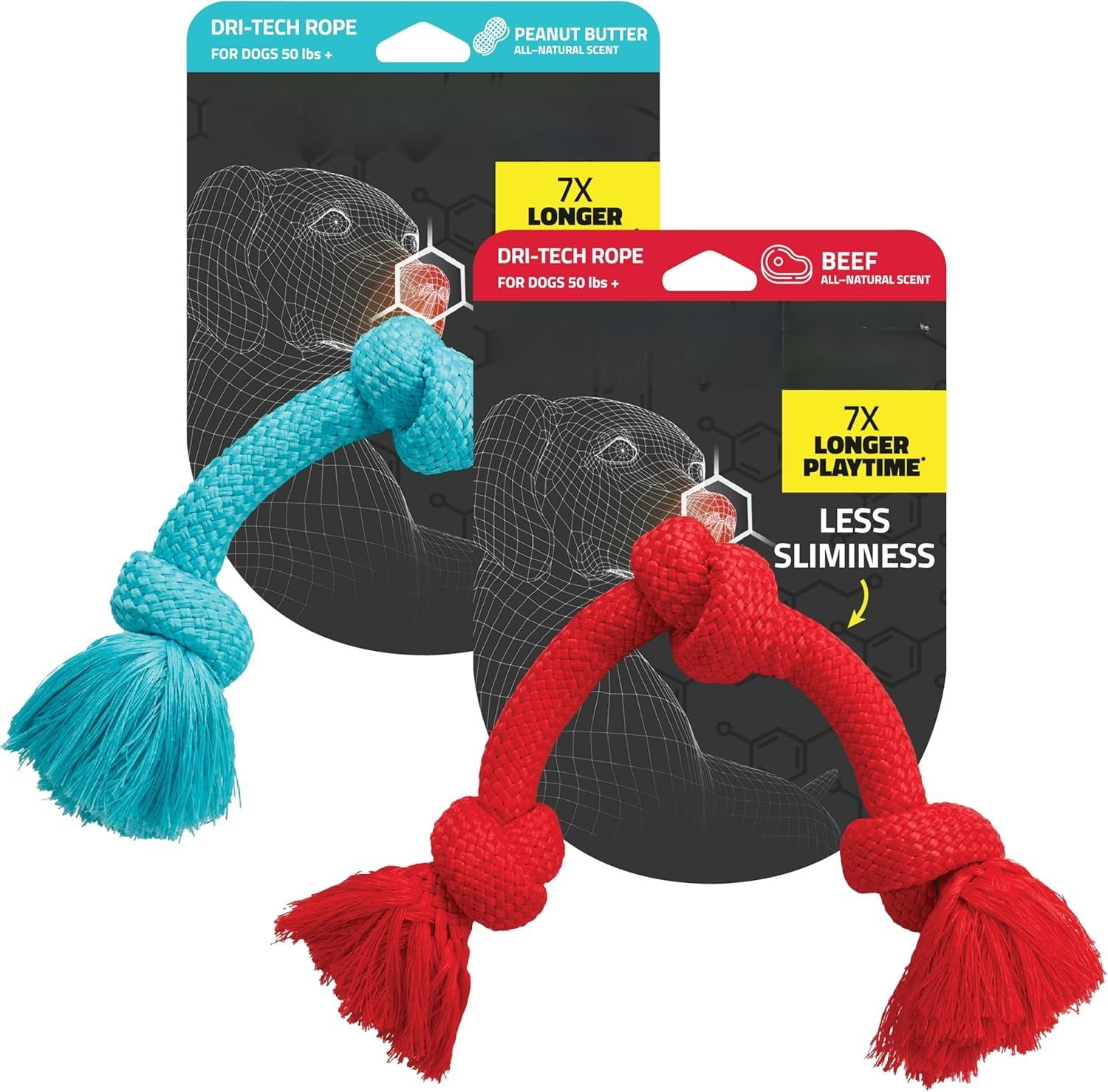 | Dri-Tech Rope Tug of War Rope for Aggressive Chewers (Value 2 ...