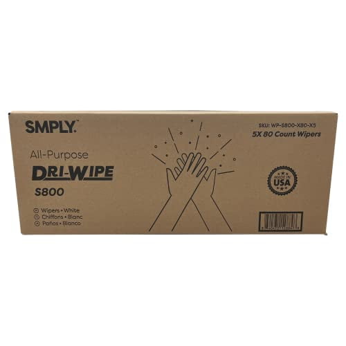 Dri-Wipe S800 | 80 Wipes per Box | 5 Pack | Durable and Reusable ...