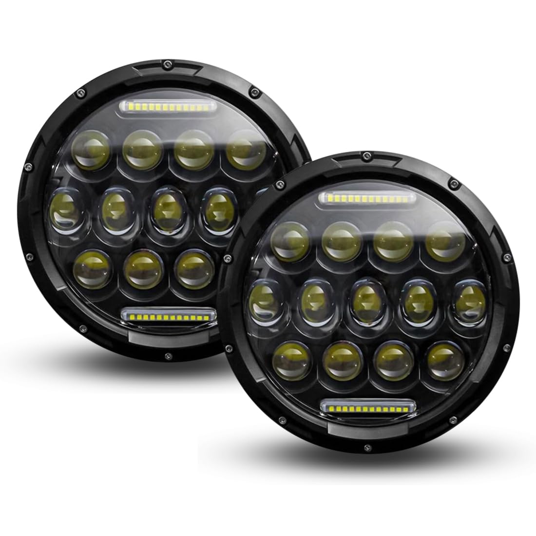 DriSentri 7 Inch Round STF9 LED Headlights, 2PCS DC12-24V 7 Inch 140W ...