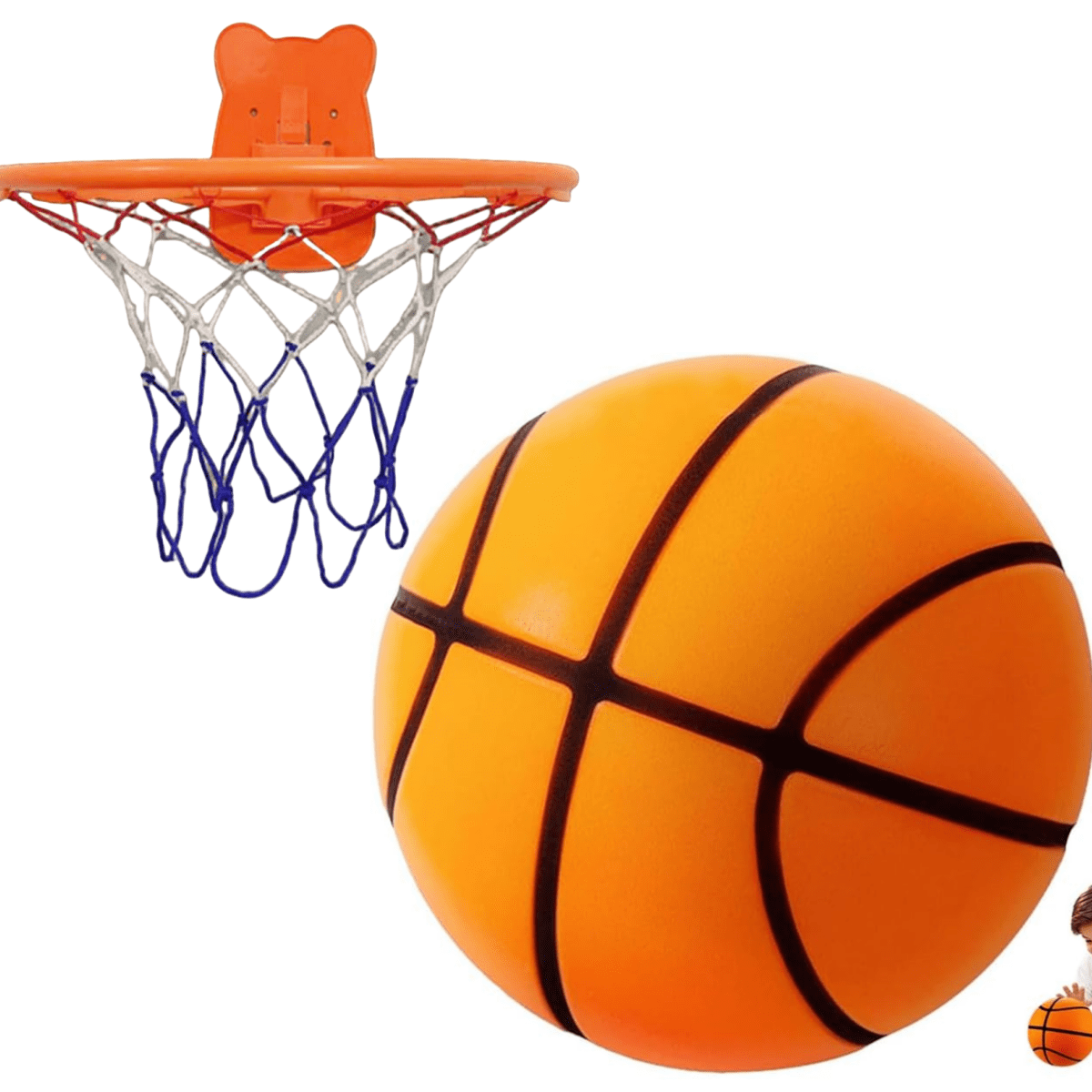 Dribble Dream Silent Basketball with Basketball Hoop 29.5, 2024 New Upgrade 3D Silent Basketball ...