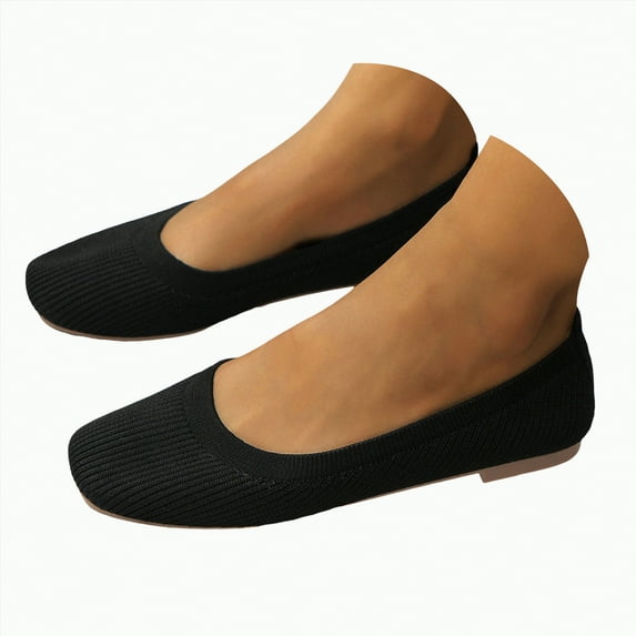 Drie Ballet Flats for Women Women's Flat Ballet Shoes Knit Flat Shoes ...