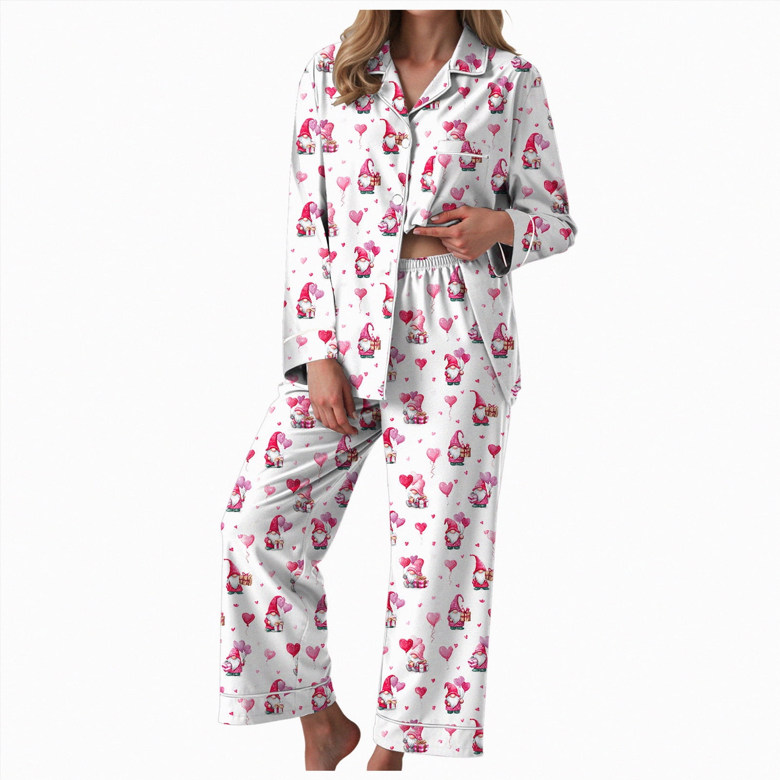Drie Cozy Pajamas for Women Button Down Pajamas for Women Valentine's ...