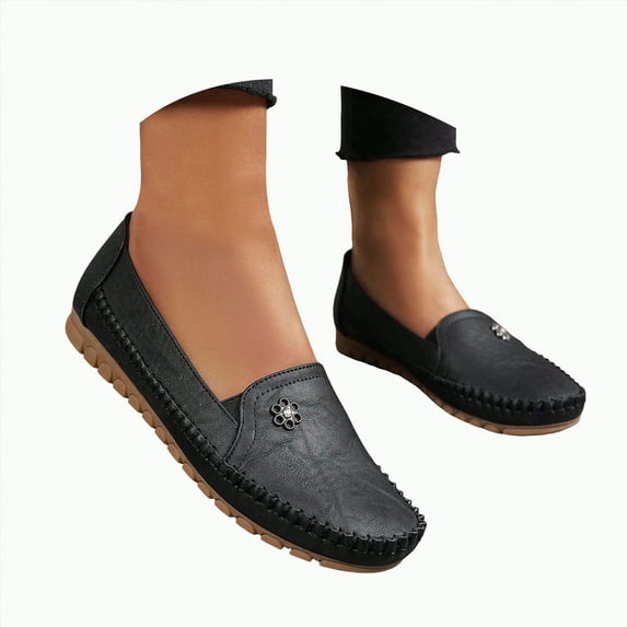 Drie Dressy Shoes for Women Wide Toe Box Flats Women Comfort Slip On ...