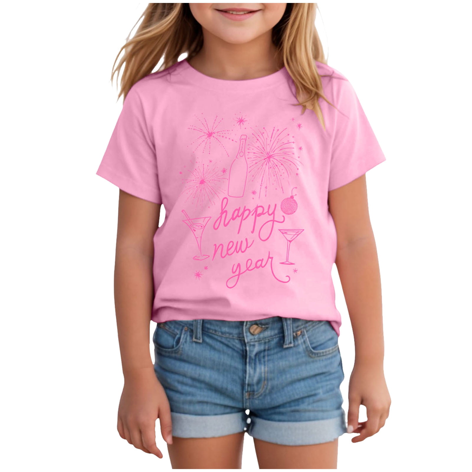 Drie Happy New Year Toddler Shirt Girls Short Sleeve Shirts Happy New ...