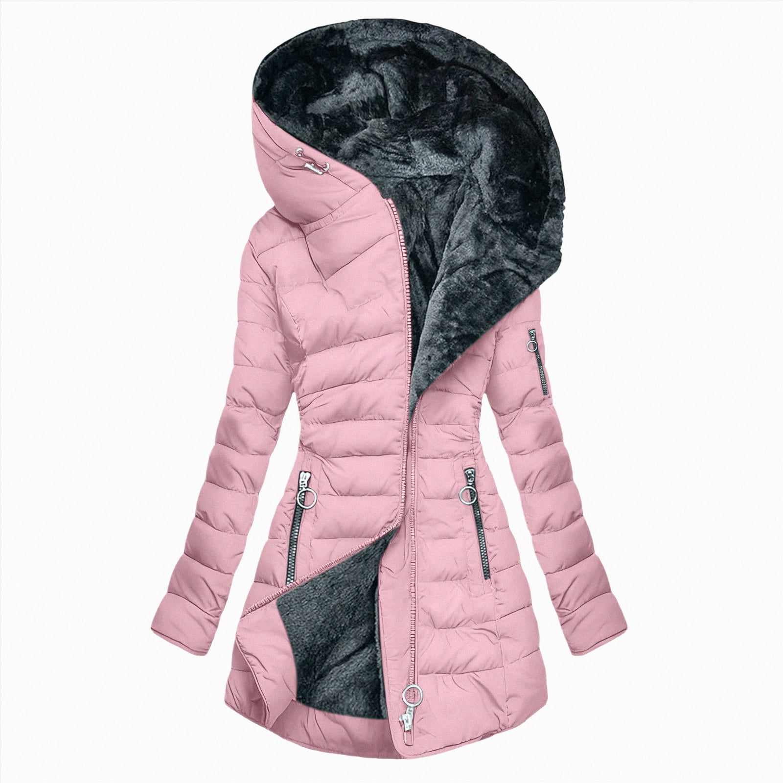 Drie Ladies Coats Women's Winter Thicken Puffer Coat Warm Jacket Hood ...