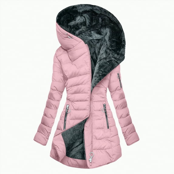 Drie Ladies Coats Women's Winter Thicken Puffer Coat Warm Jacket Hood ...