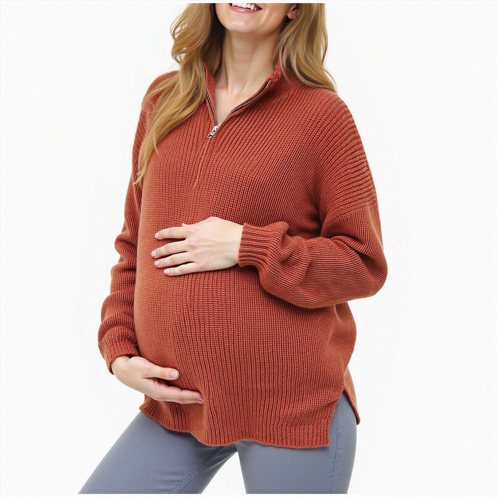 Drie Maternity Winter Clothes Women's Maternity Tops Long Sleeve V Neck ...