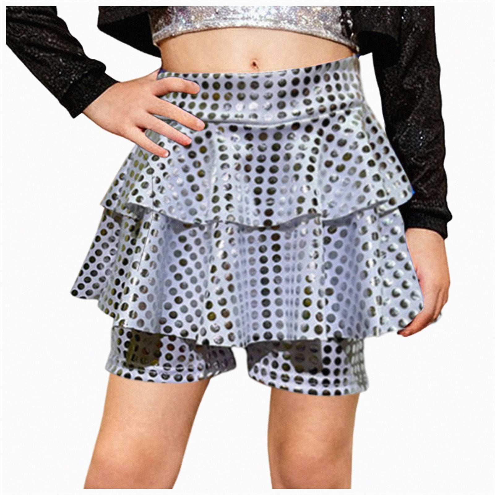 Drie Tutu Skirt for Girls Girls Sparkly Sequin A Line Skirt Kids ...