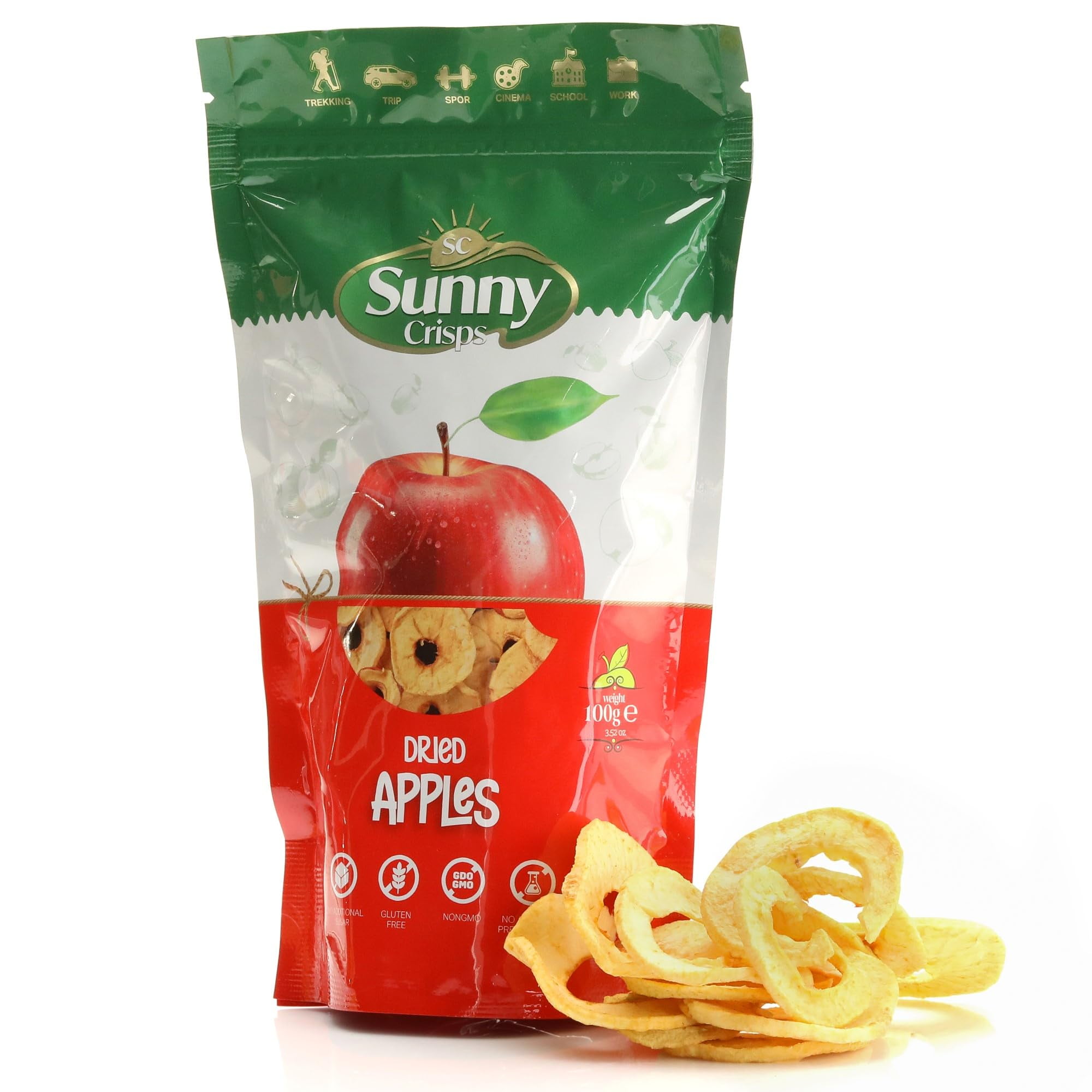 Dried Apples No Sugar Added 3.52 Oz - Chewable Dry Apple Slices For ...