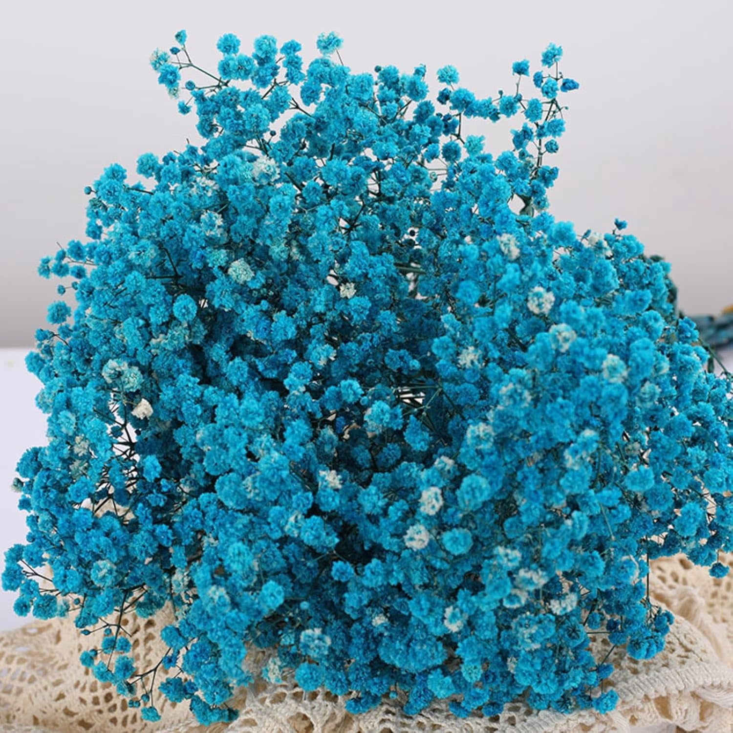 Dried Babys Breath Flowers Bouquet-17 Inch 2500+ Ivory Dark Blue Dried ...