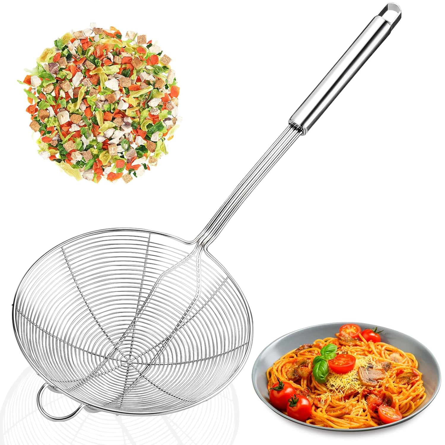 Dried Beef Flavor Ramen Toppings 9 oz and Spider Mesh Strainer 16.5 ...