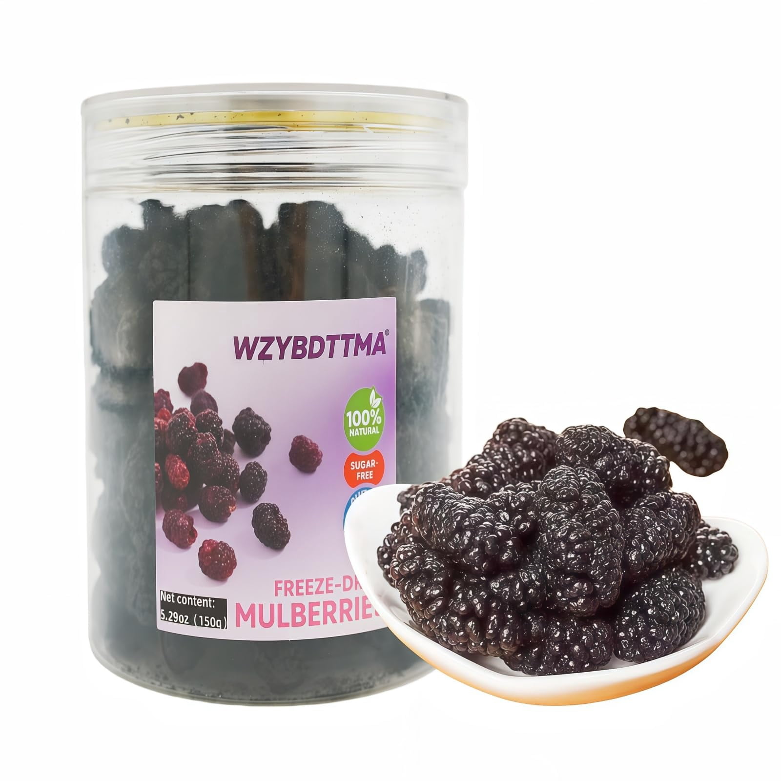 Dried Black Mulberries - RRF12 5.3oz (150g) Resealable Bag | Juicy ...