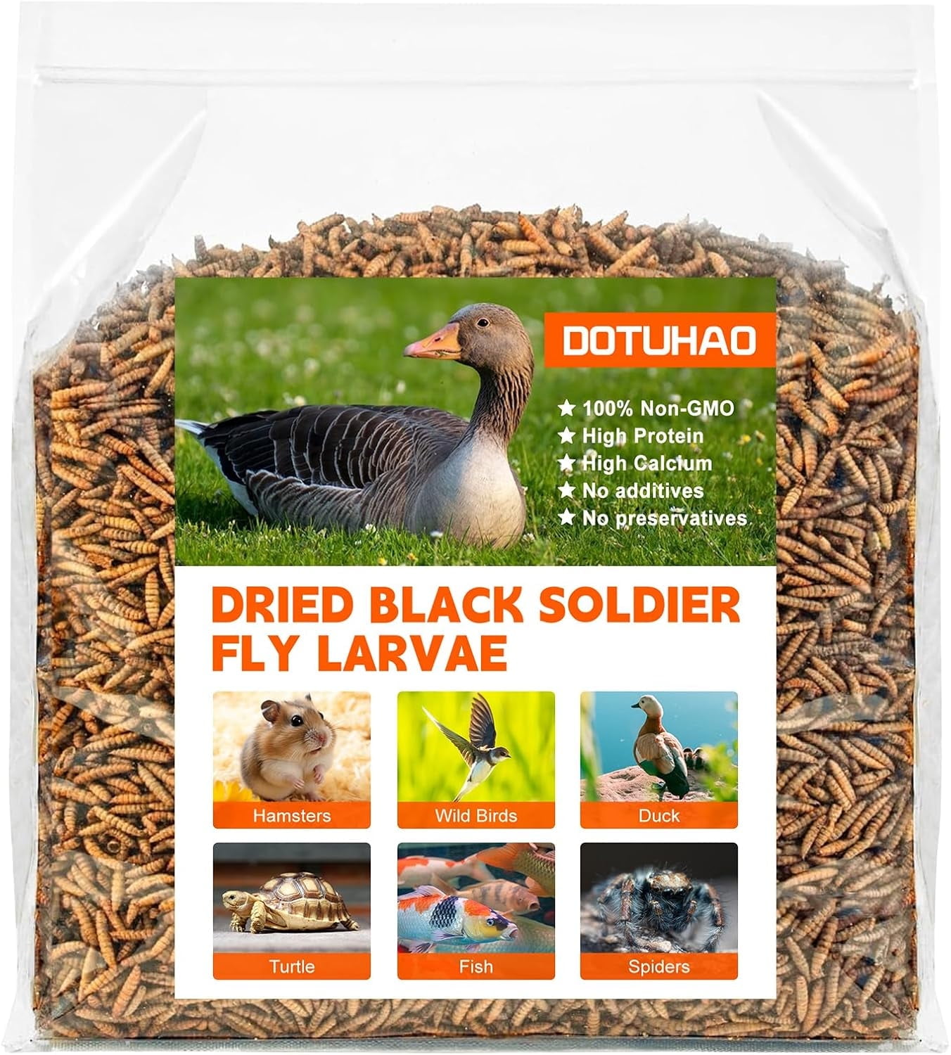 Dried Black Soldier Fly Larvae 4 LB,Chicken Feed, Hamster Food,More ...