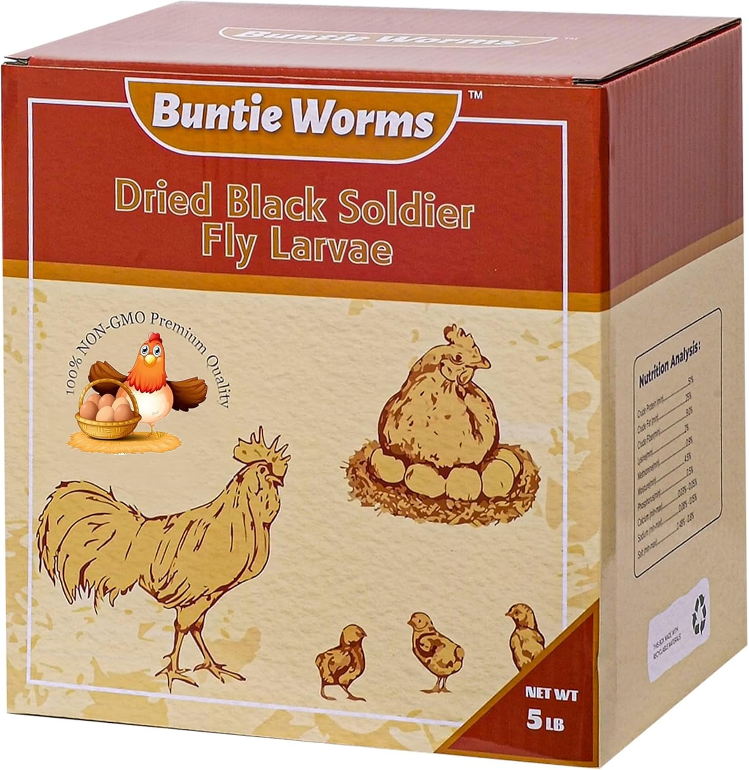 Dried Black Soldier Fly Larvae 5LB, High Protein Chicken Feed, 100% ...