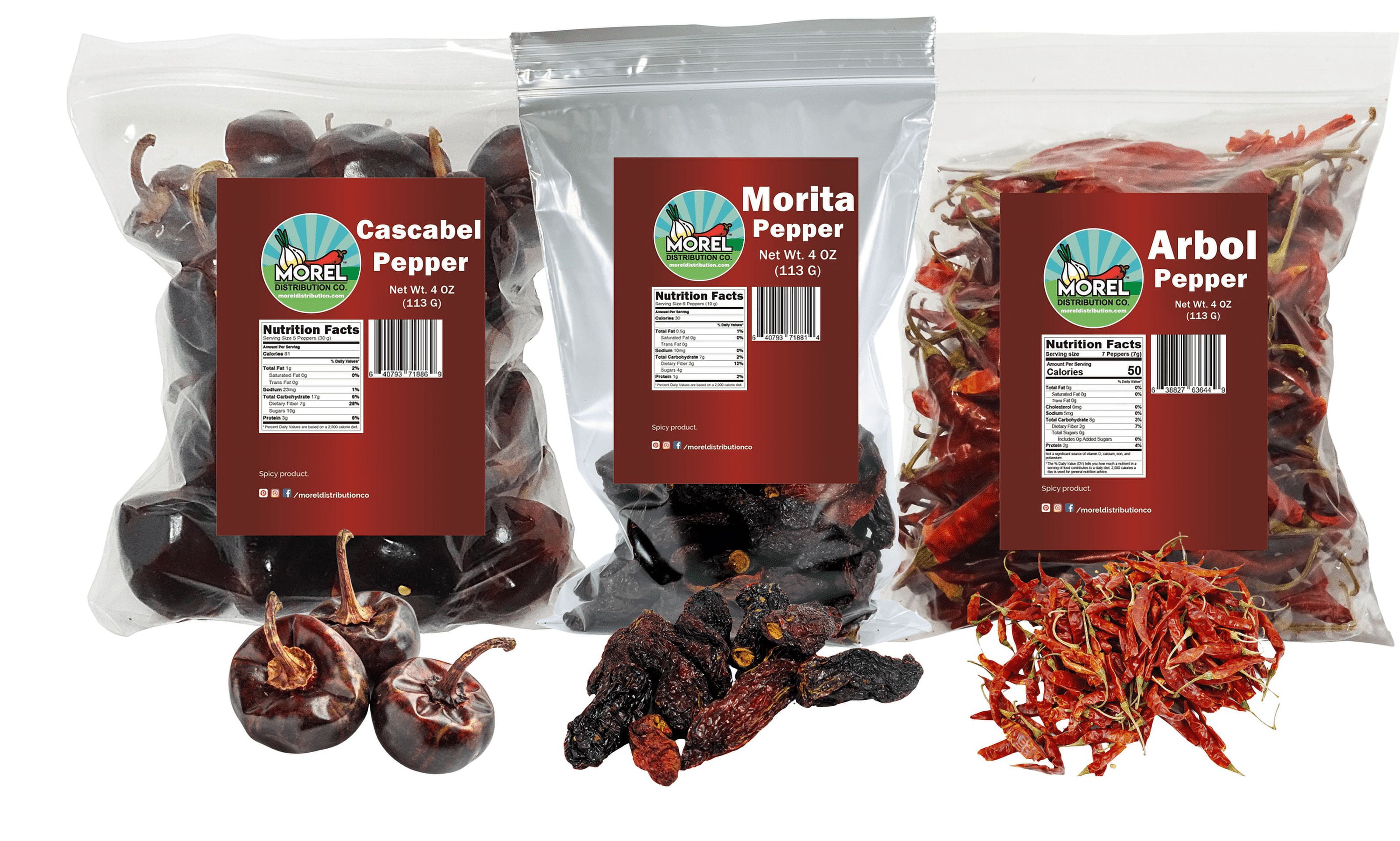 Dried Chile Peppers Variety Pack (12 oz Total) Cascabel Chiles, Morita ...