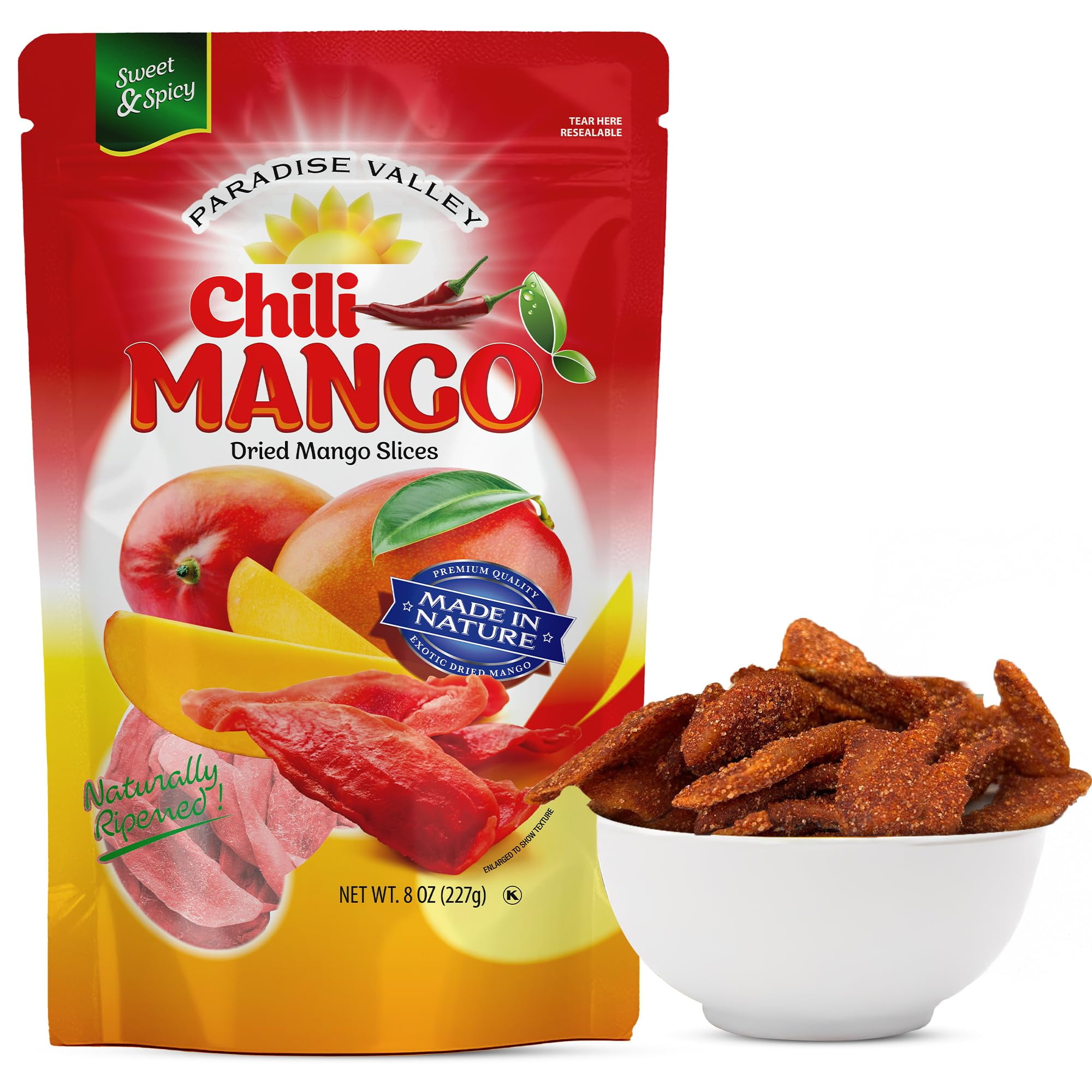 Dried Chili Mango, 100% YYF14 Vagan, Non-GMO, Glutten Free (All Natural Ingredients) Re-seable ...