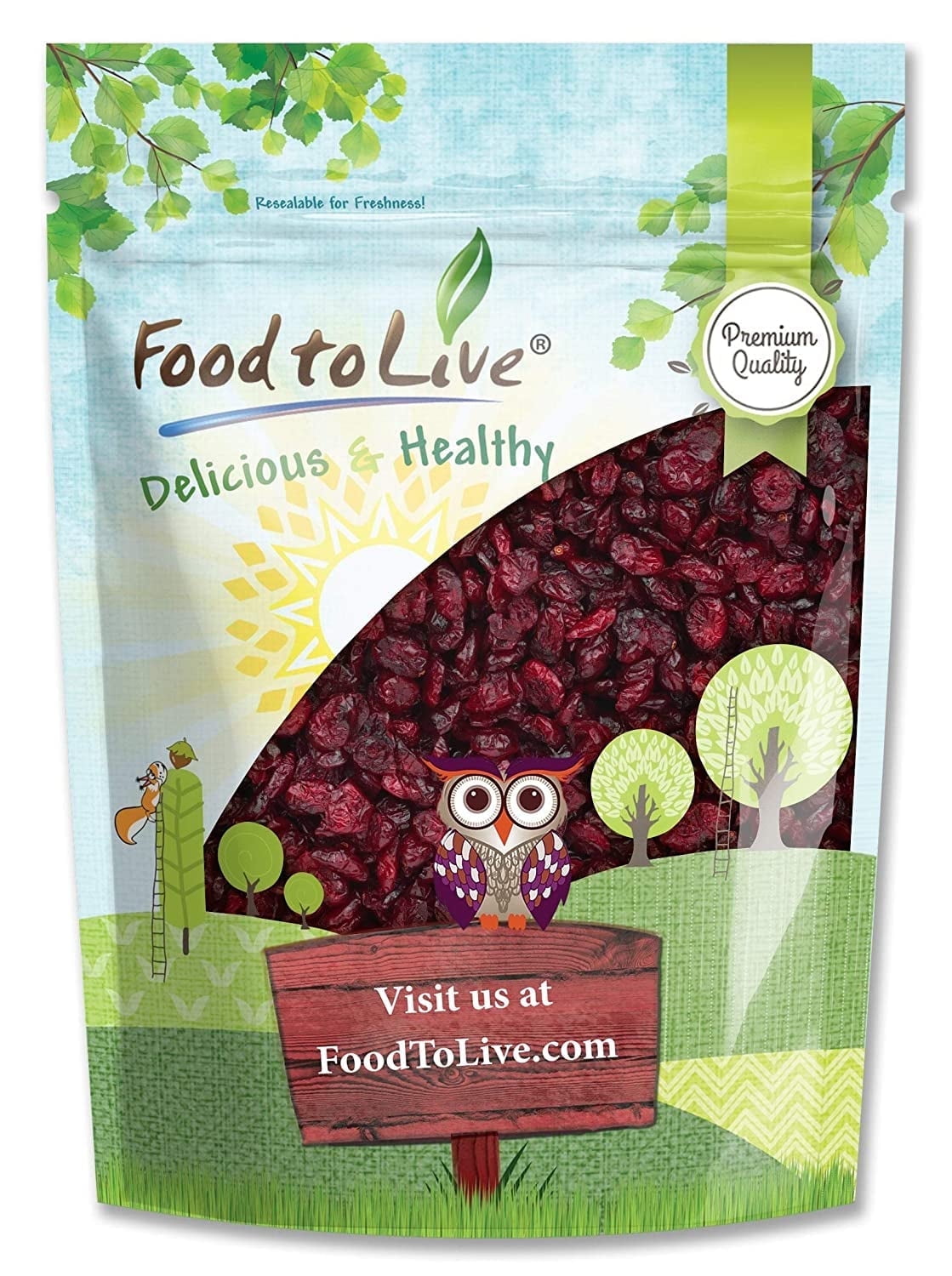 Food to Live Dried Cranberries 1.5 Pounds Vegan Kosher Fiber-Rich Snack ...