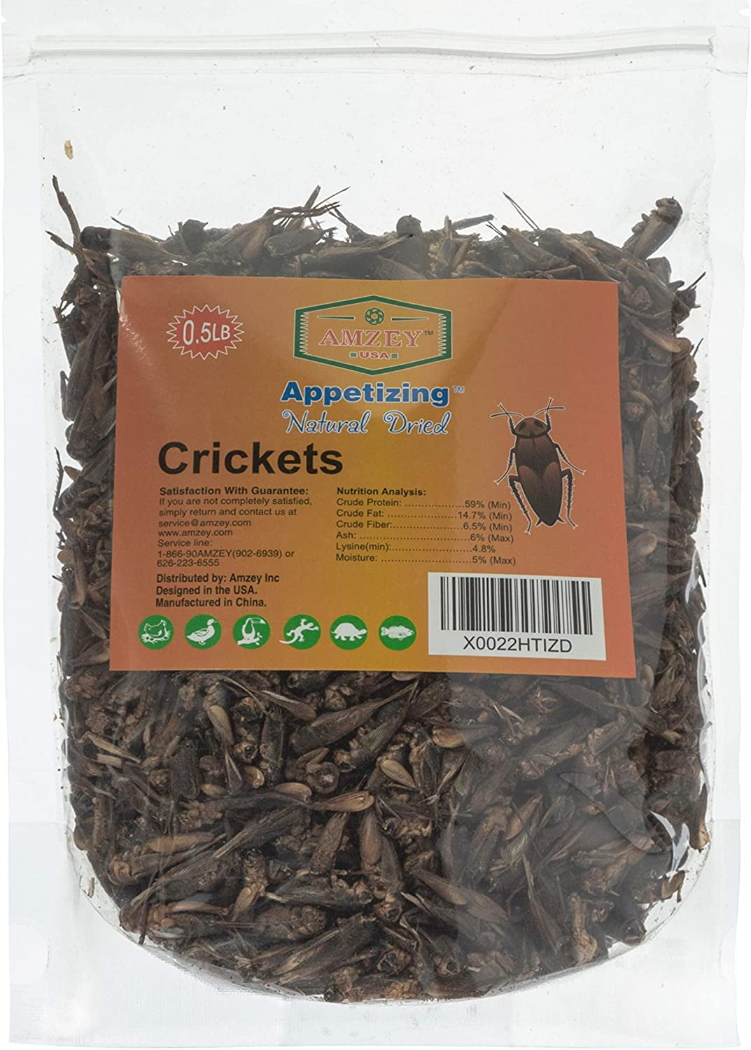 Dried Crickets 0.5 lb - 8 oz Appetizing Mealworms - Natural Dried ...