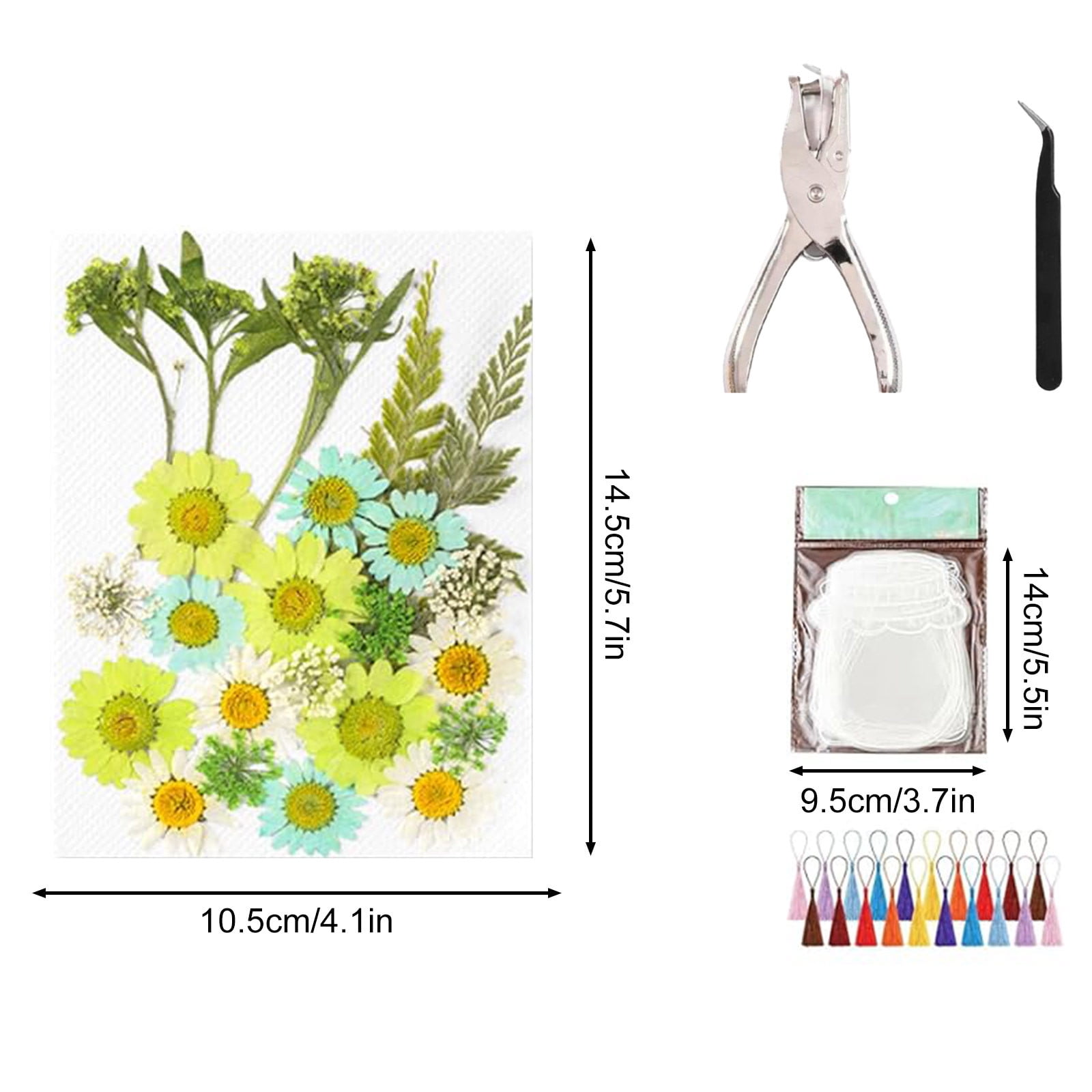 Dried Flower Bookmark Kit， DIY Transparent Dried Flower Bookmark Set ...