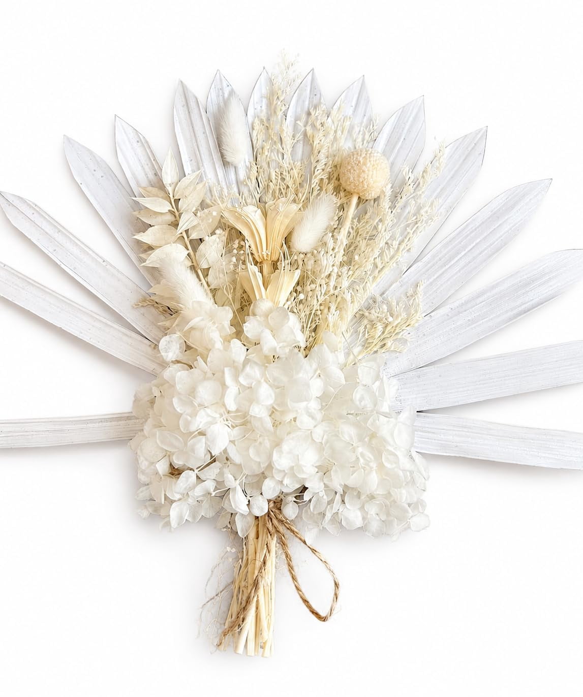 Dried Flower Cake Topper Spear Palm Bouquet - Deluxe Srays (White Fan ...