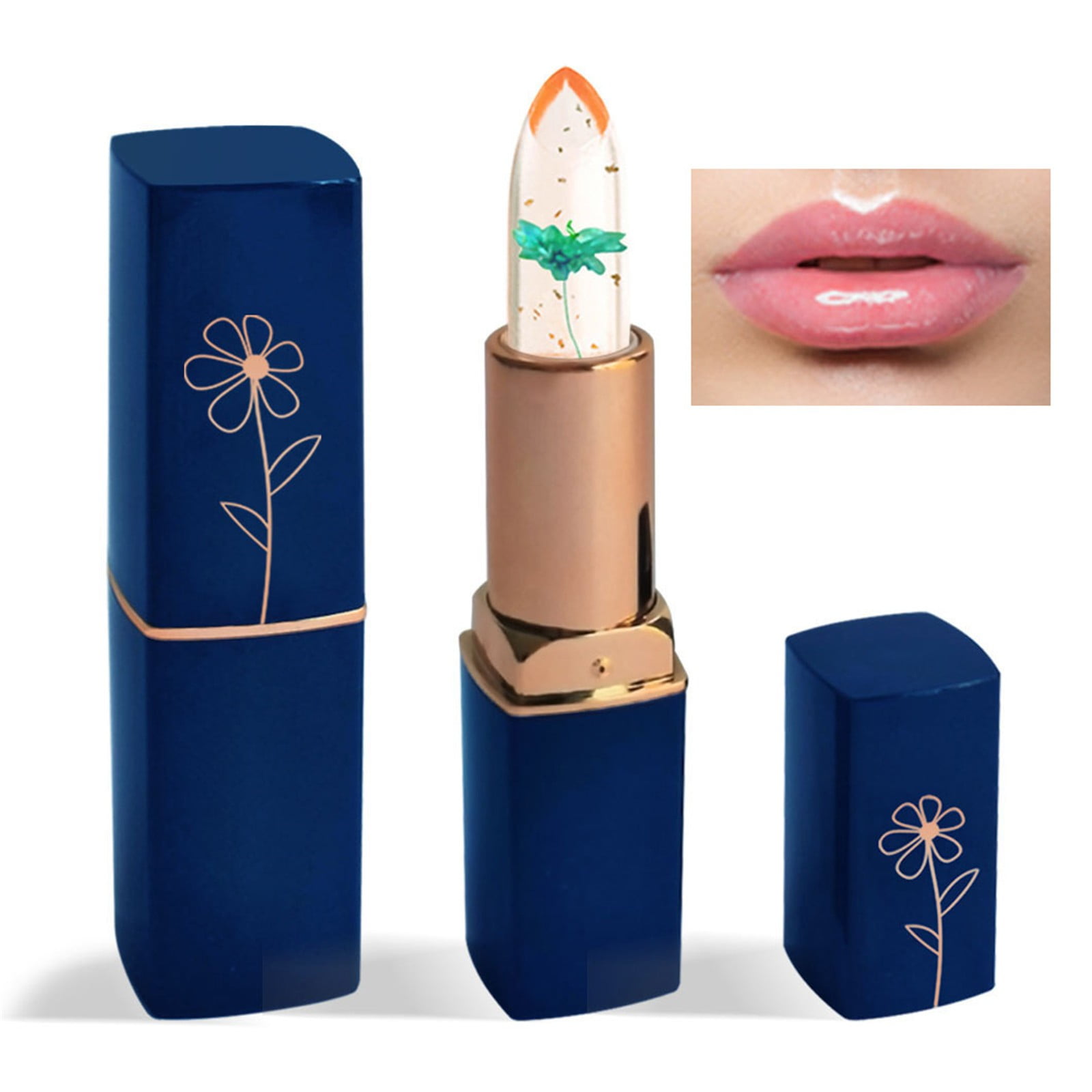 Dried Flower Lipstick Dark Blue Tube Jelly Lipstick Gold Foil Small ... Dried Flower Lipstick Dark Blue Tube Jelly Lipstick Gold Foil Small ...