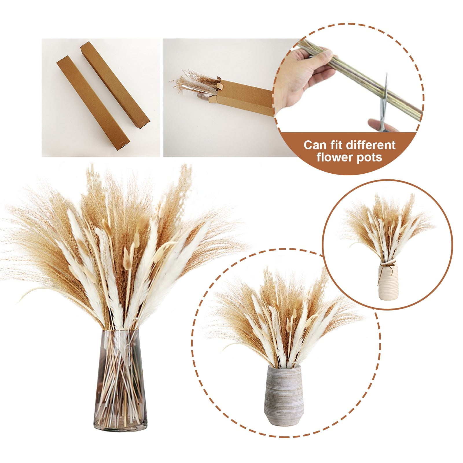 Dried Flowers,Dried Flowers 65 45cm Fluffy Exaggerated Grass Flower ...