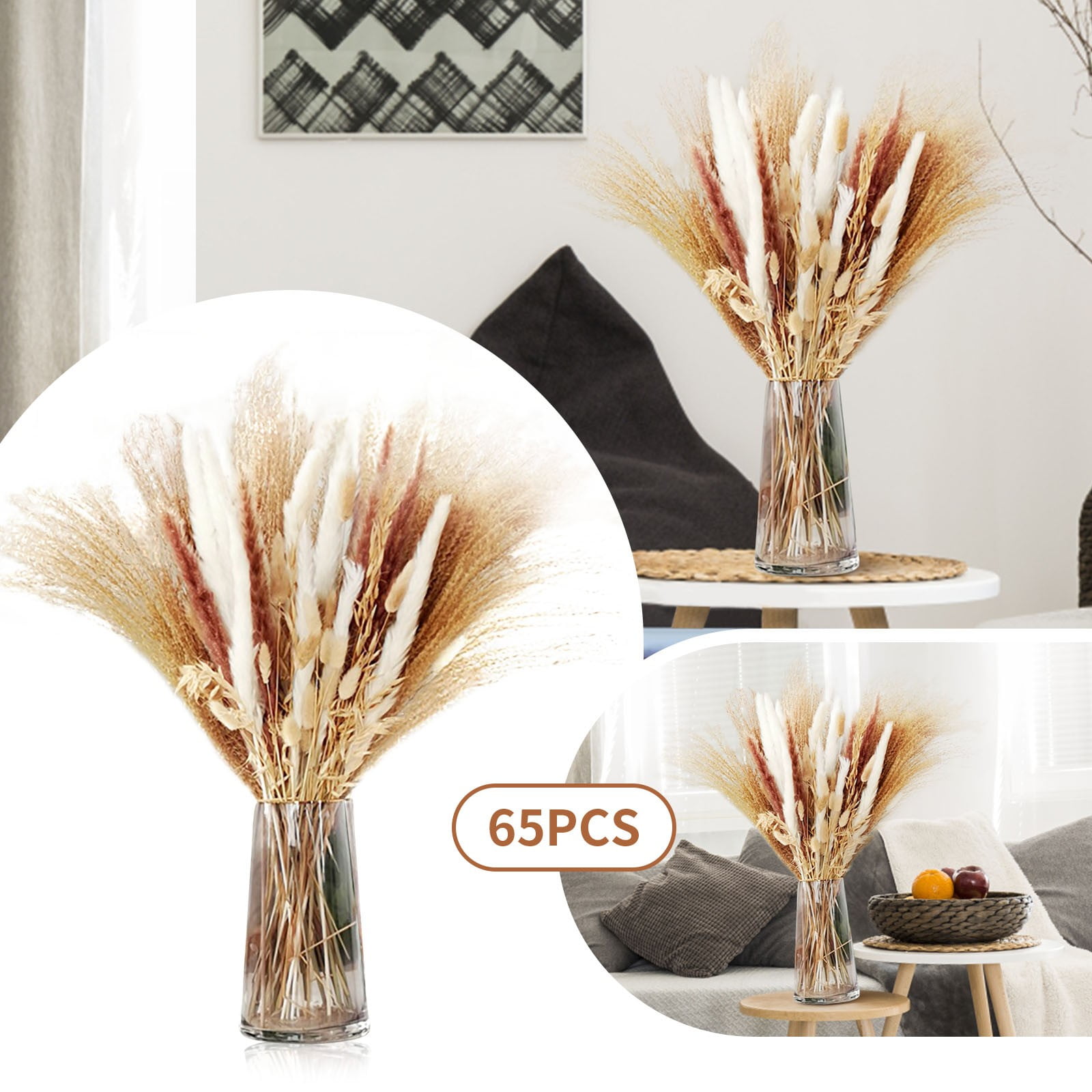 Dried Flowers,Dried Flowers 65 45cm Fluffy Exaggerated Grass Flower ...